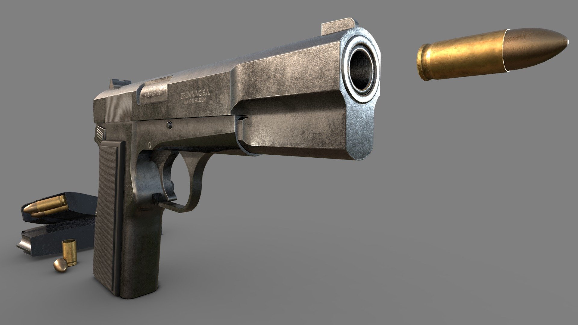 Pistol Browning Hi-Power - Buy Royalty Free 3D model by Giovanni Lucca ...