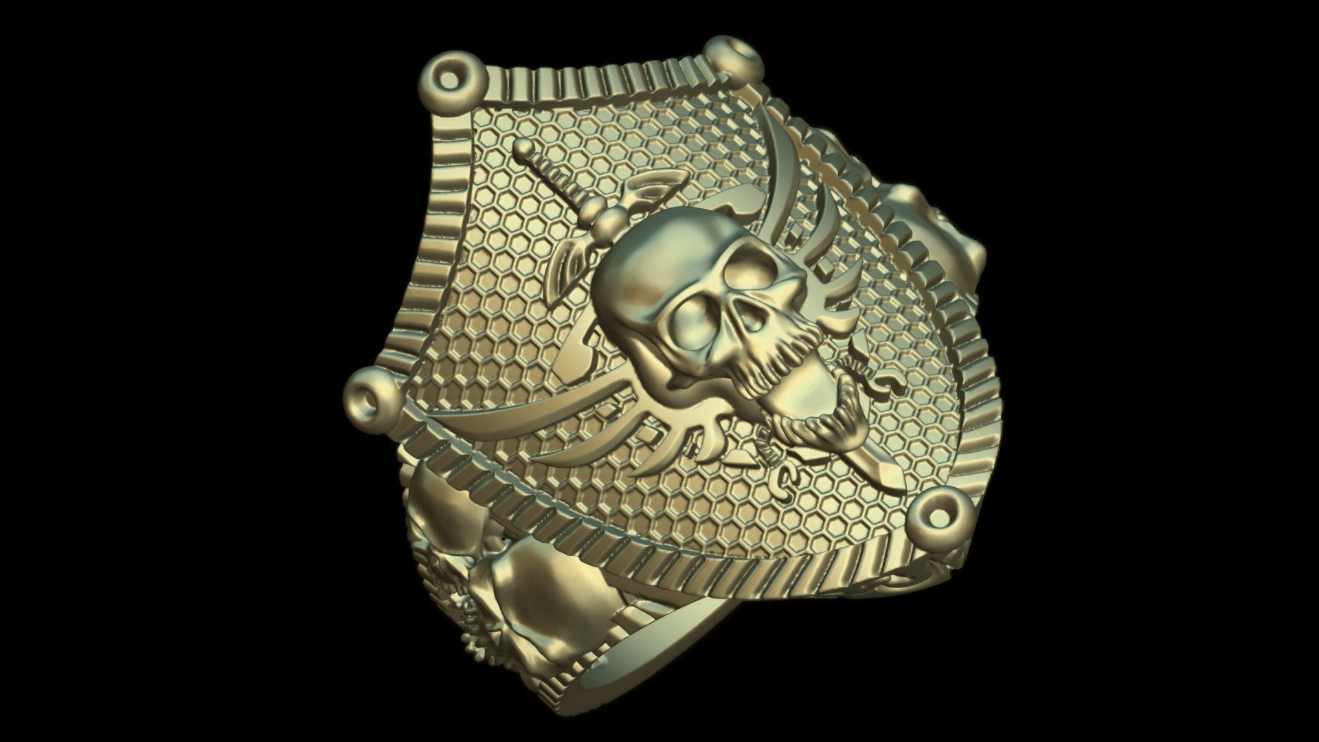 RS005000004 - Skull ring - 3D model by GloriousJewel [a0397de] - Sketchfab
