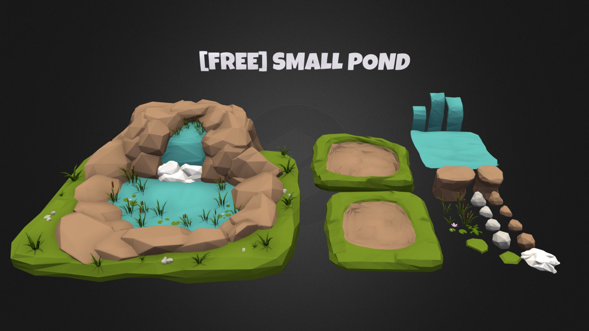 [FREE] Lowpoly Small Pond [Asset pack] - Download Free 3D model by ...
