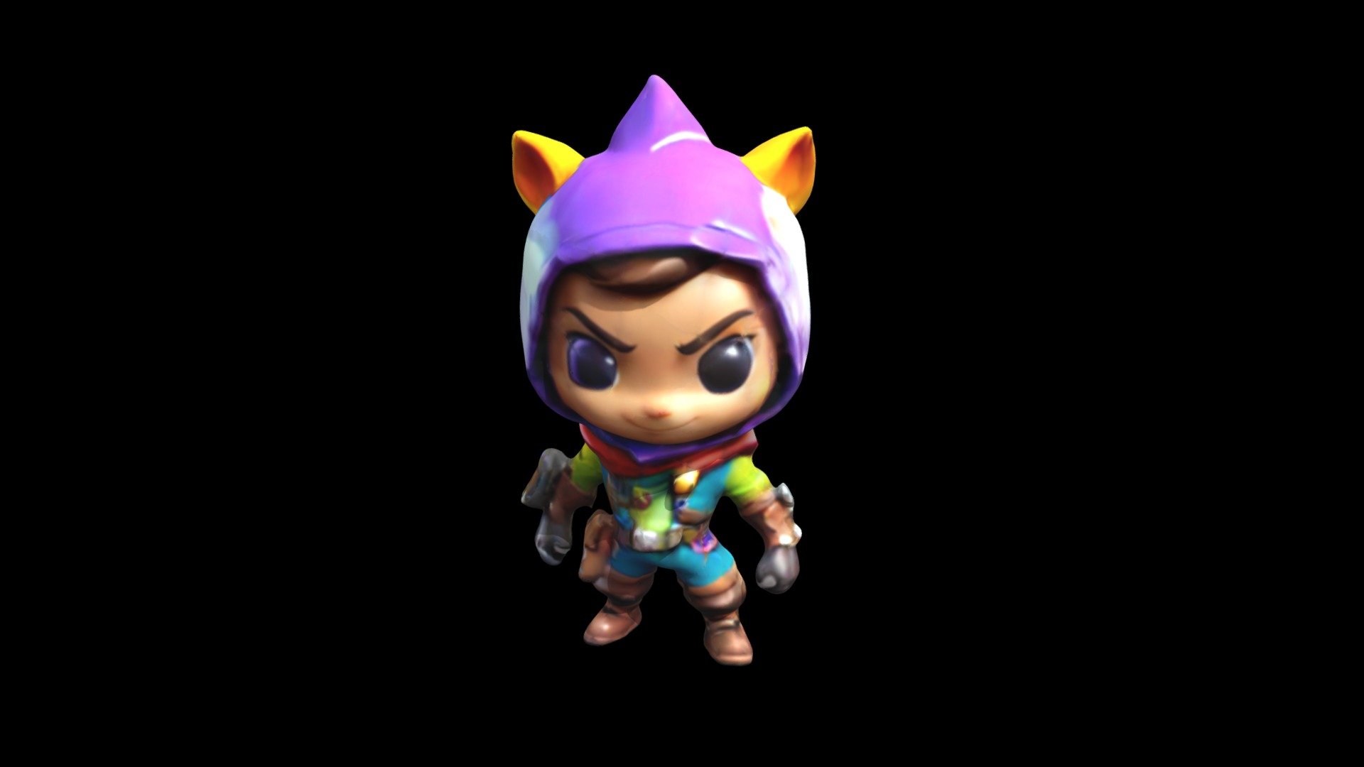 Purple-robed action figure with large brown belt - Download Free 3D ...