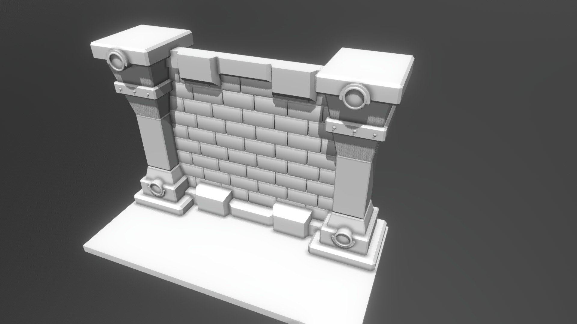 Pillar and Wall - Untextured - 3D model by AdamHead [a03d6c3] - Sketchfab