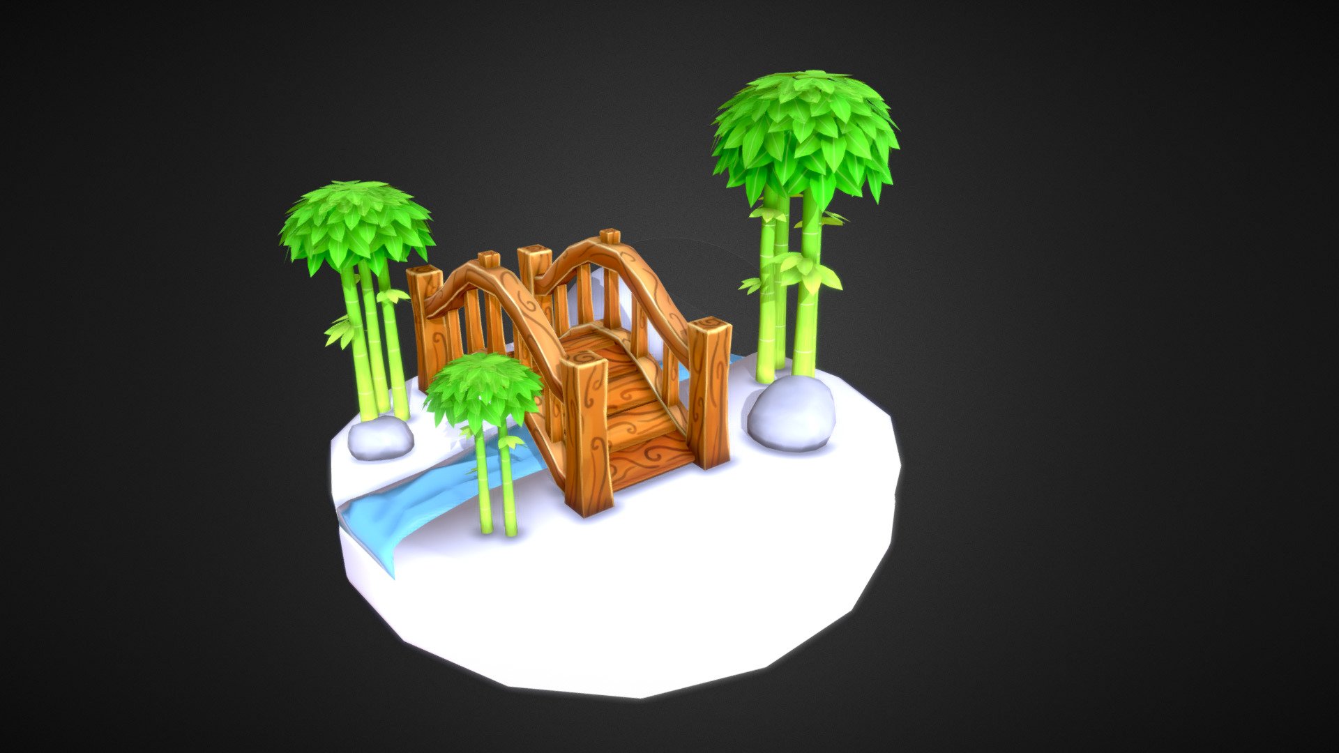 Handpainted Stylized Bridge and Bamboo - Download Free 3D model by Izzy ...