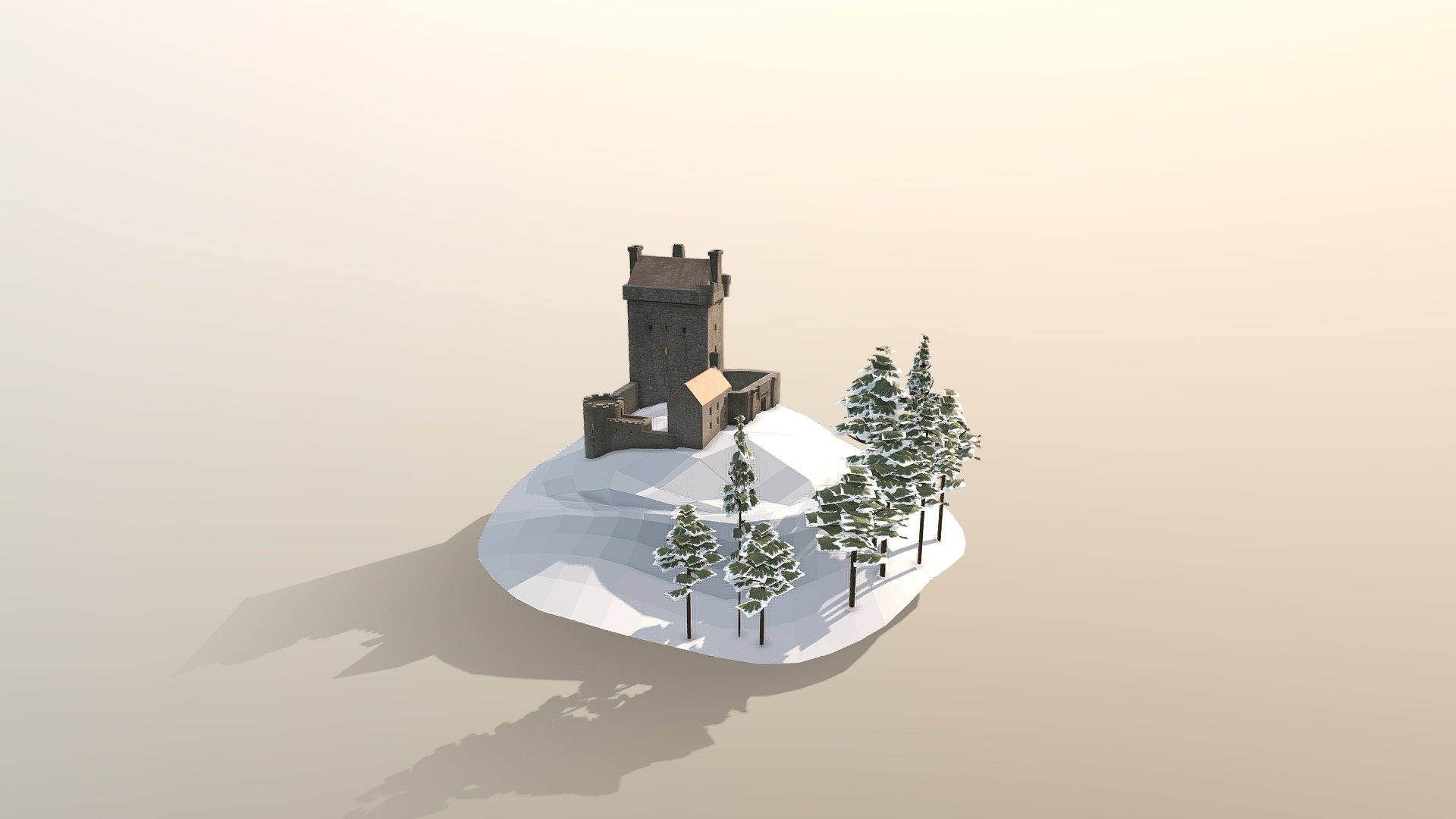 Snowy castle diorama - 3D model by denitsa.todorova [a043dff] - Sketchfab