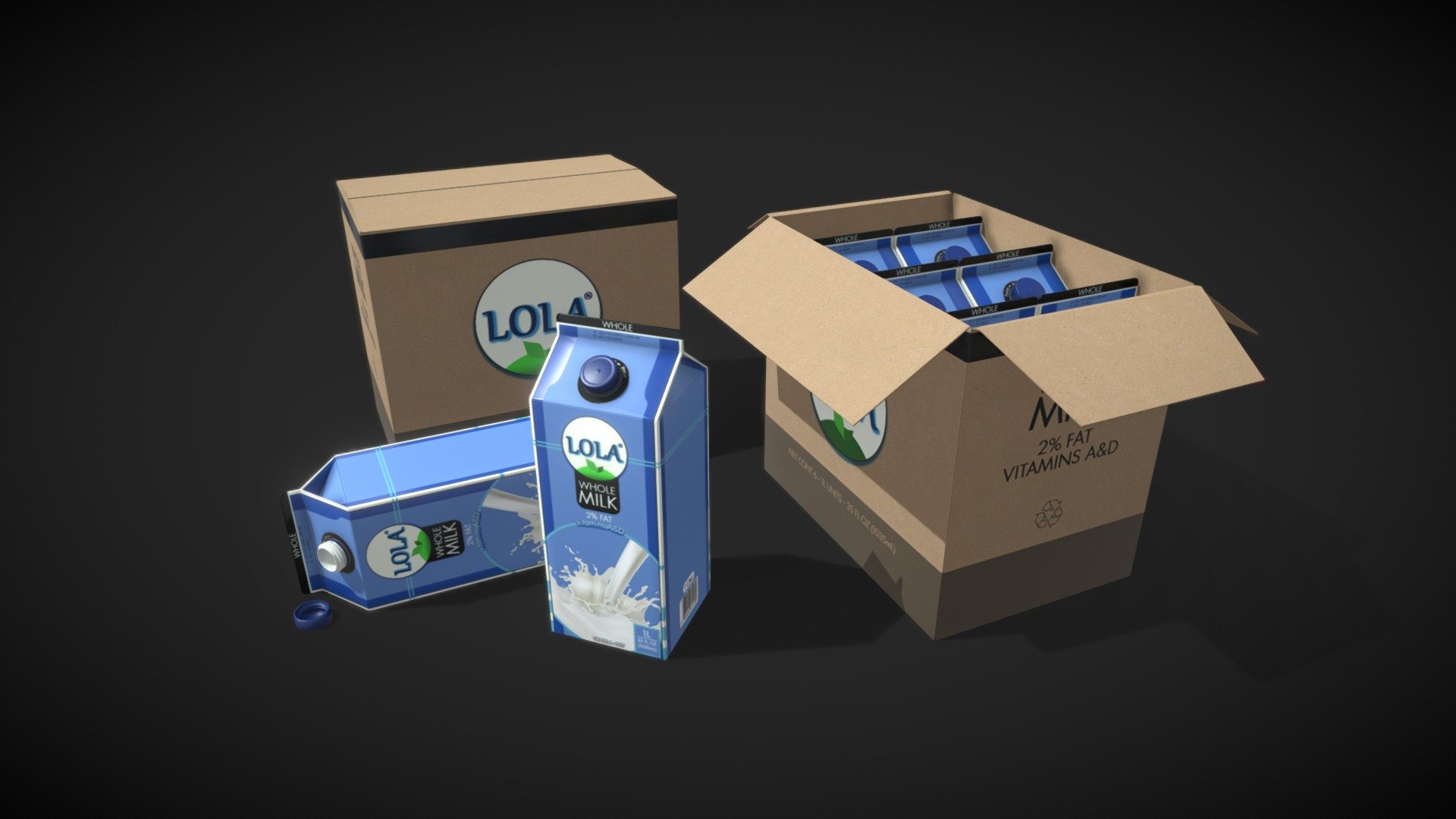 Milk Carton - 3D model by Dkalq_Studio [a046ac1] - Sketchfab