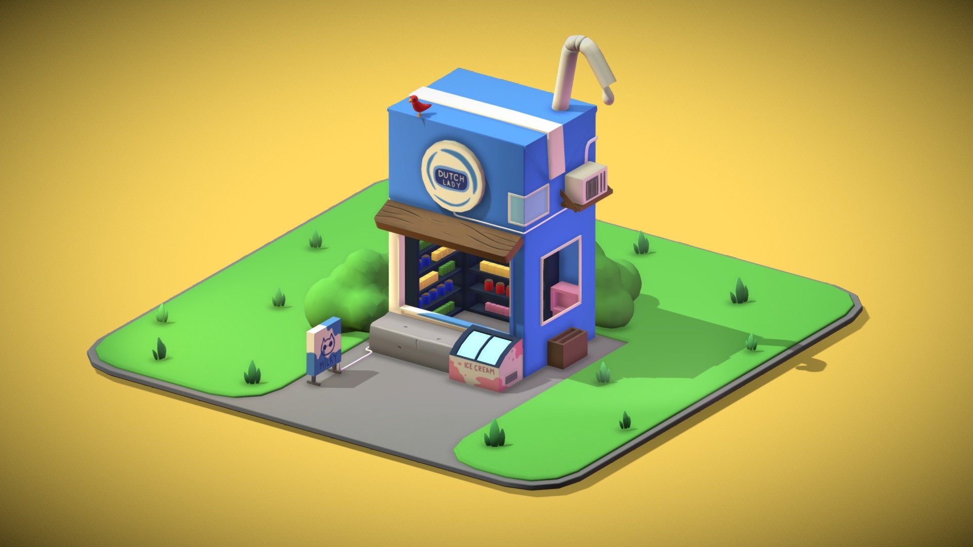 Milkshake shop - Buy Royalty Free 3D model by vladimir.mkl [a04d87b ...