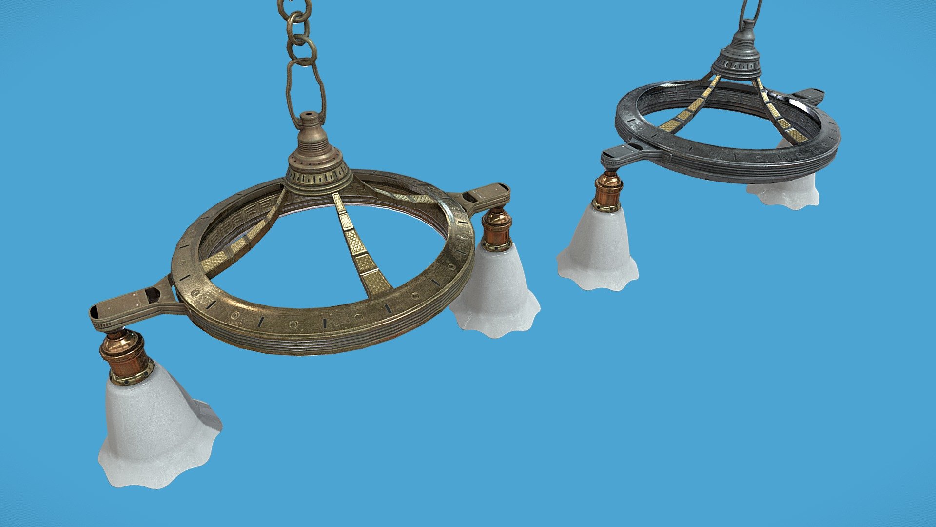 Early 1900s Electric Ring Chandeliers Type B - 3D model by Mad_Lobster ...