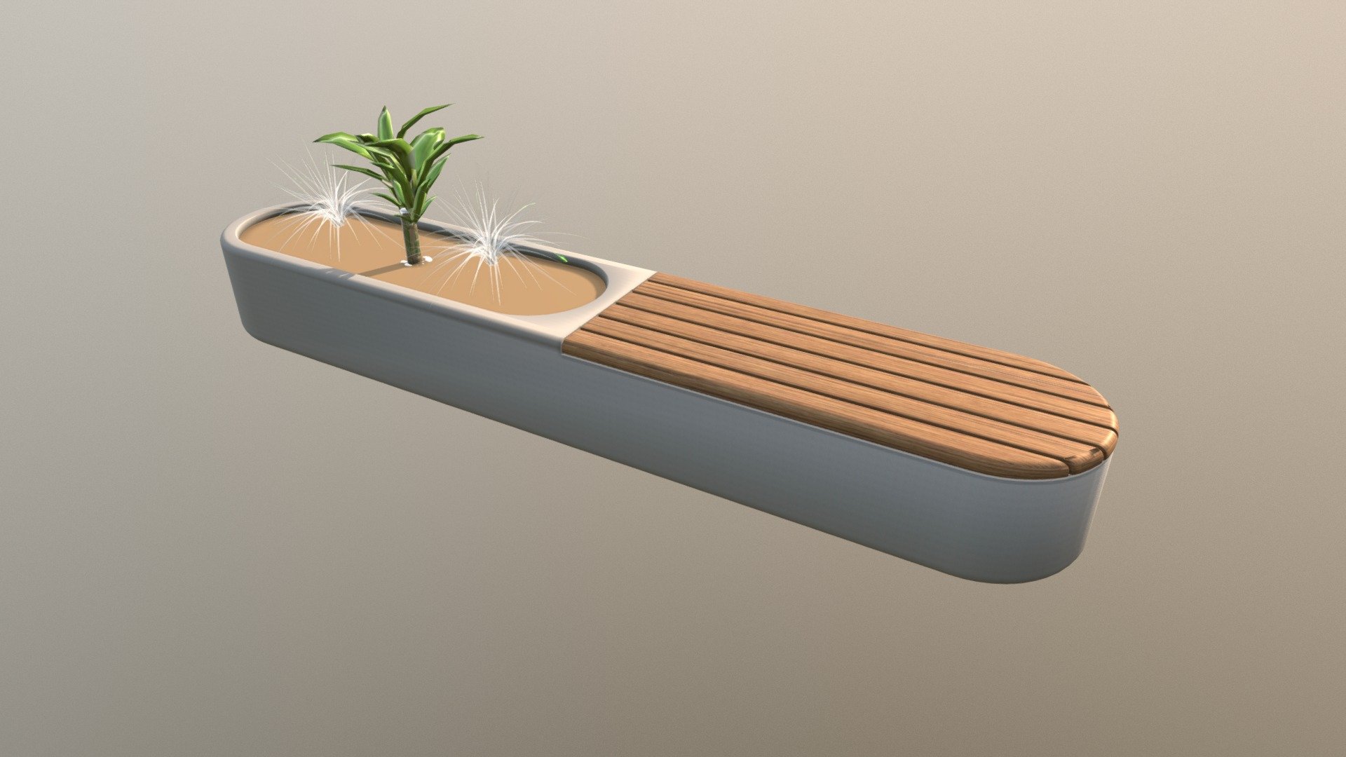Deco Bench Seat Planter with Timber - 3D model by Jack Perkins ...