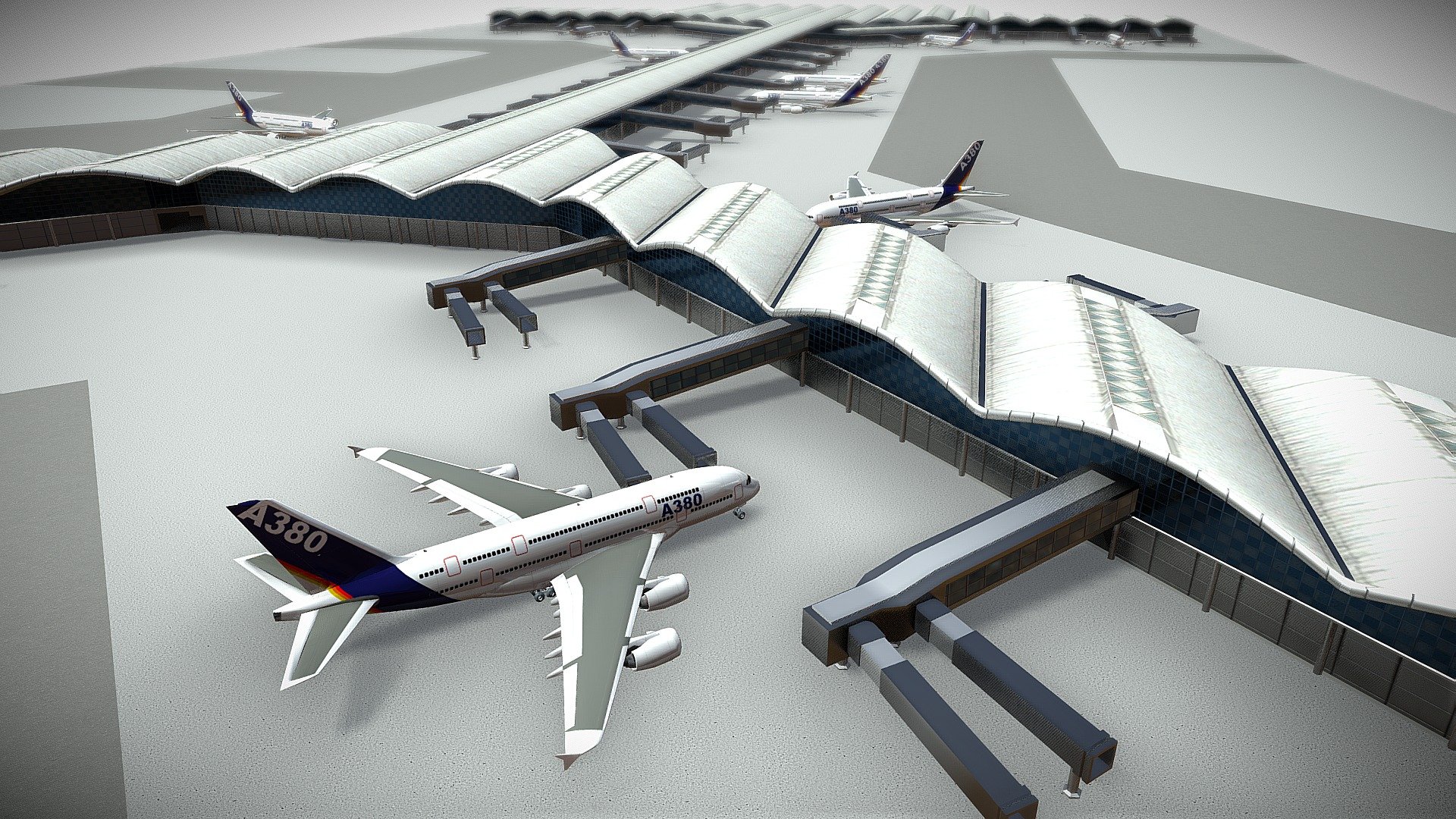 Hong Kong International Airport - 3D model by JK3Dstudios (@JK3Dstudio ...