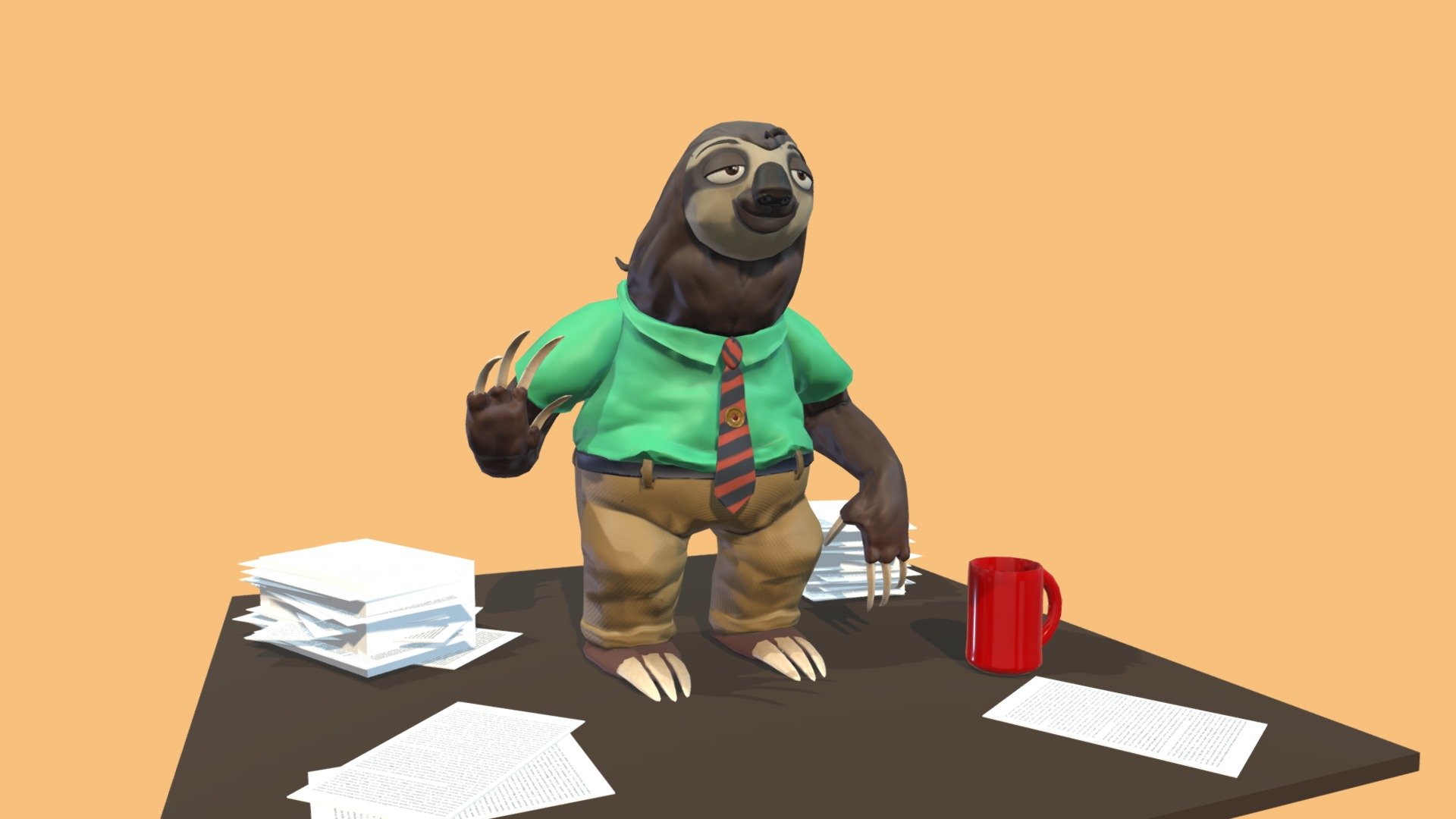 Flash the sloth - 3D model by elise.vanopstal [a054d52] - Sketchfab