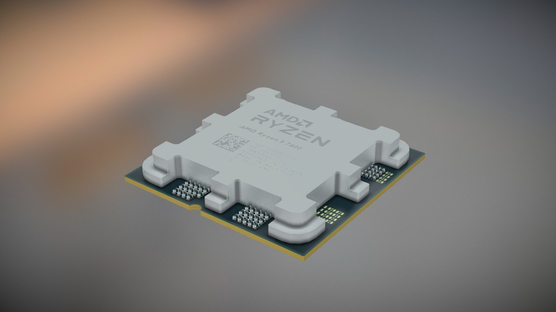 AMD Ryzen 5 7600 CPU chip (AM5 socket) - Download Free 3D model by ...