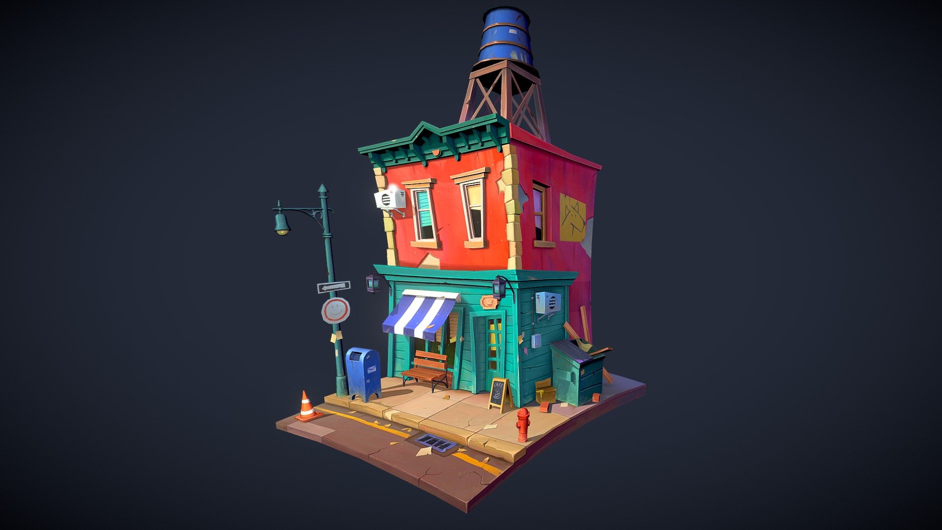 NY_cafe - 3D model by jeon minsu (@goffhakssud) [a05e623] - Sketchfab