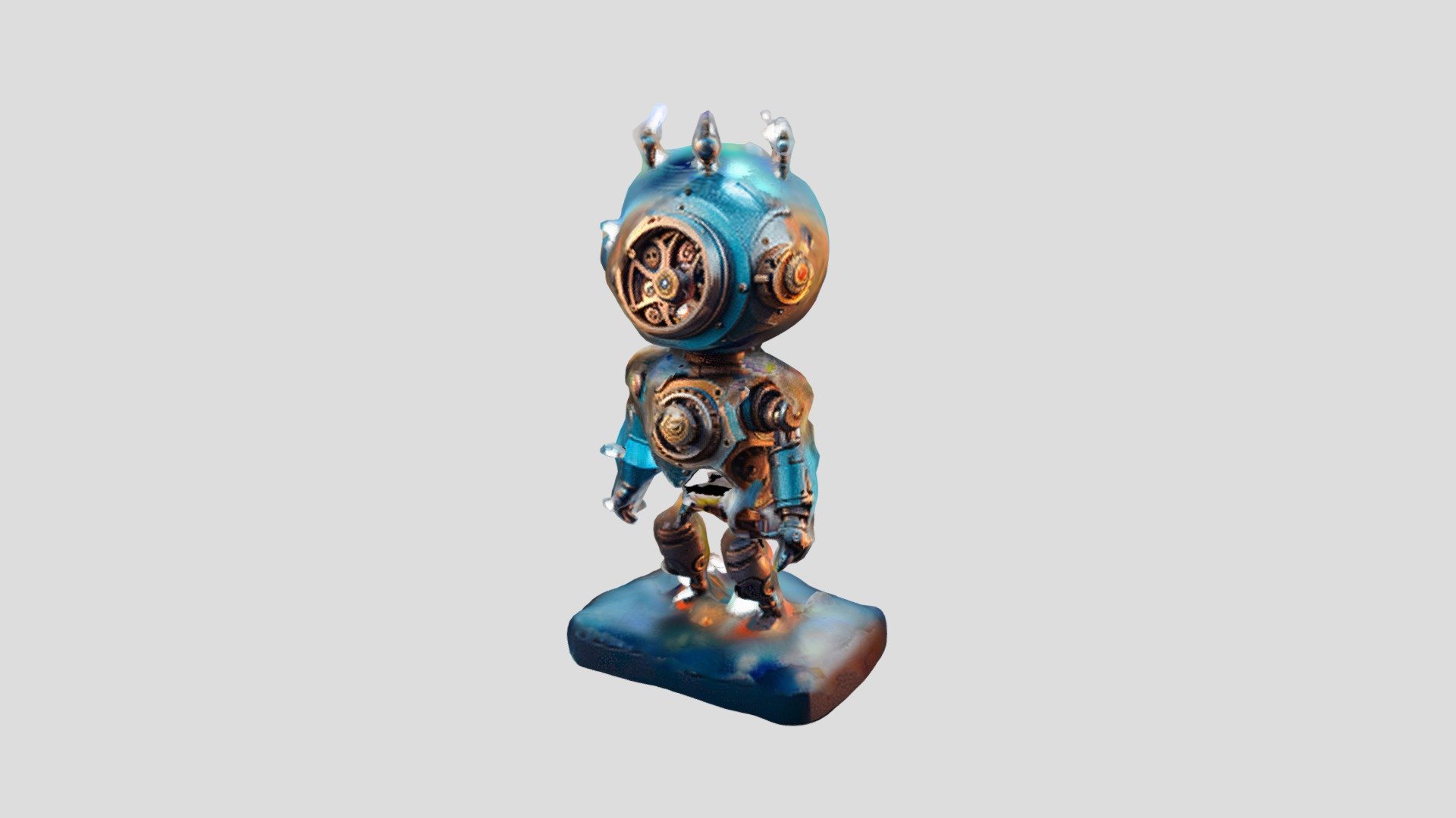 Blue Diver Robot Statue A blue robot statue s - Download Free 3D model ...