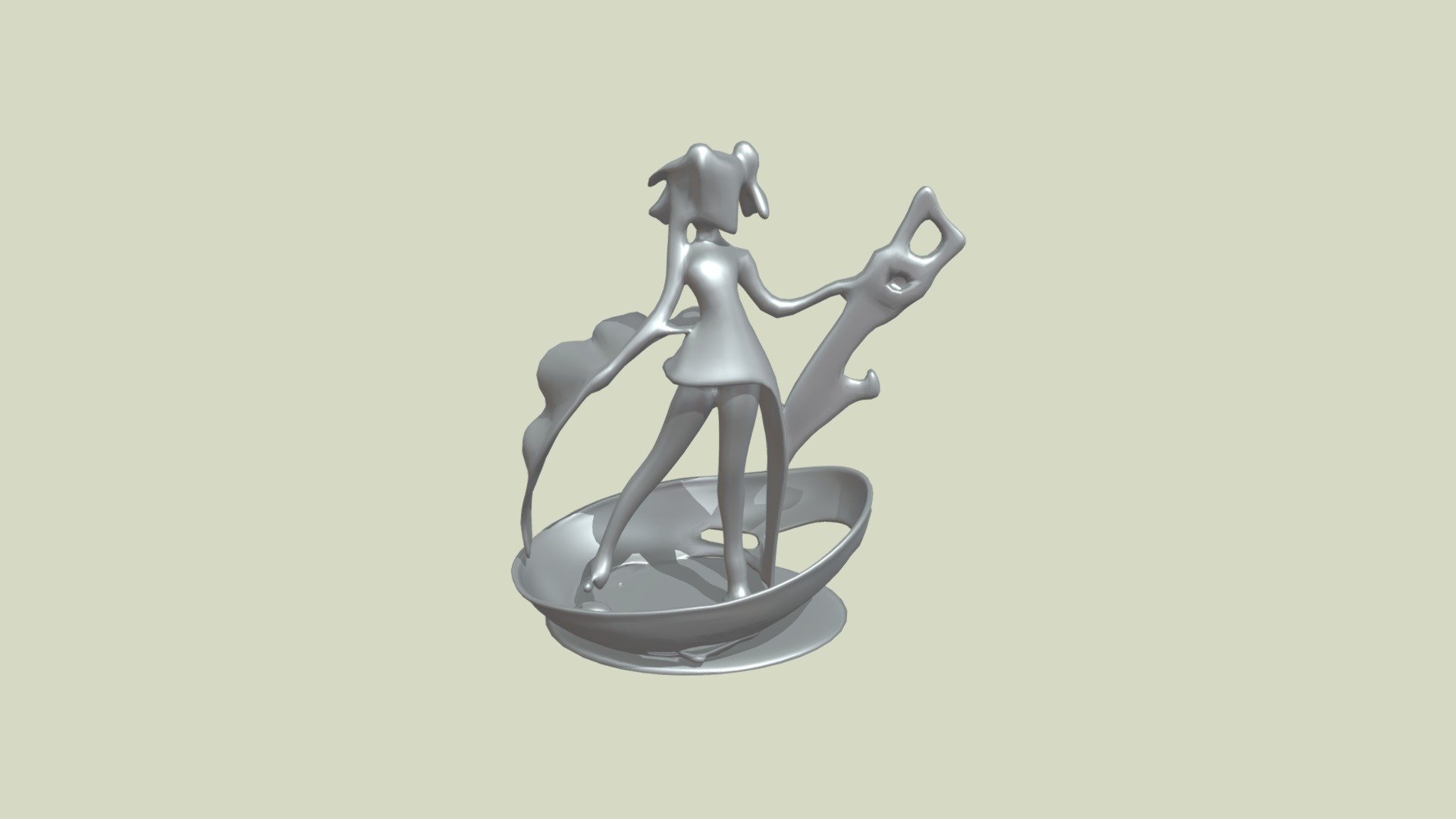 girl in ornate dress with large key weapon - 3D model by sie.ryota.tate ...
