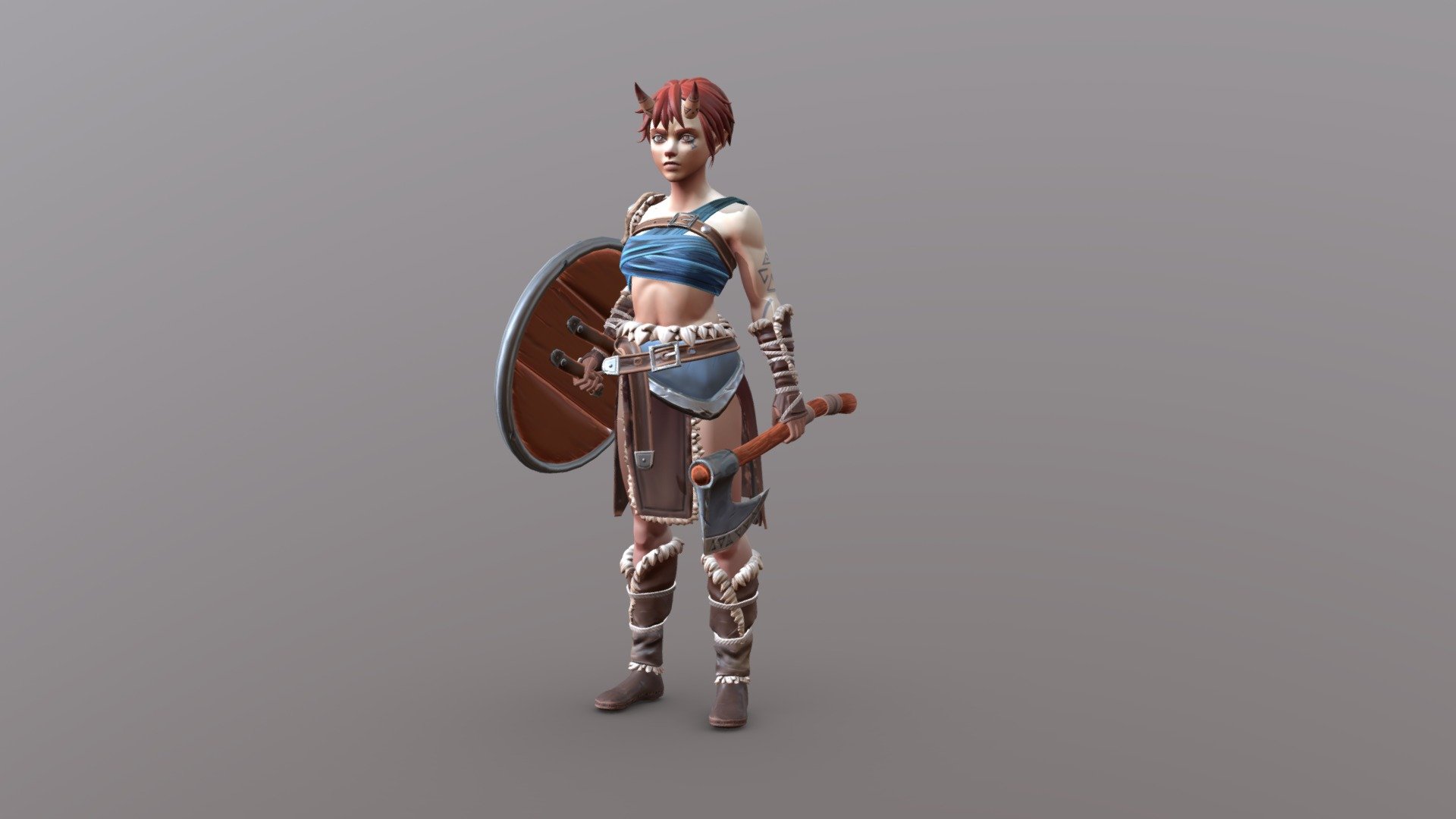 stylized barbarian - Download Free 3D model by lokcho [a07279a] - Sketchfab