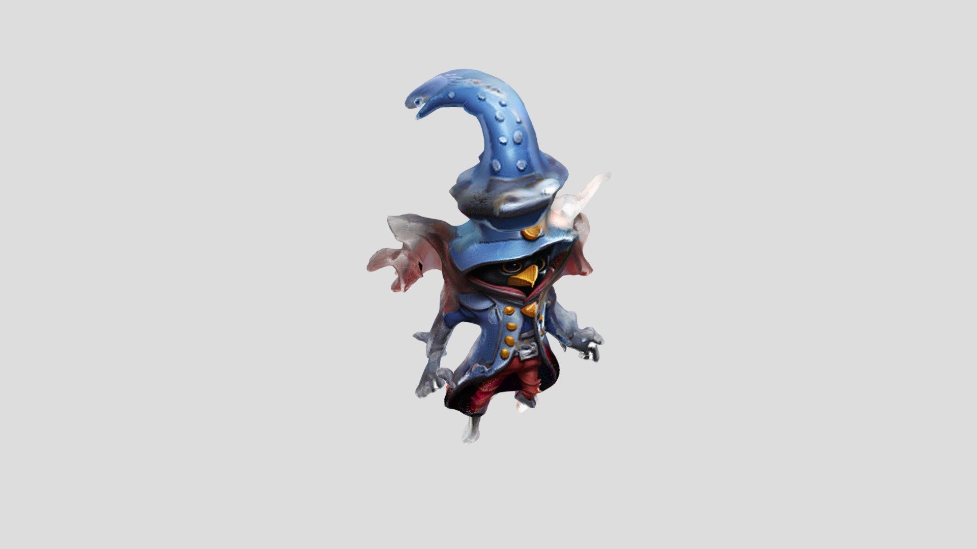 Flying Wizard in Blue and Red Suit The image - Download Free 3D model ...