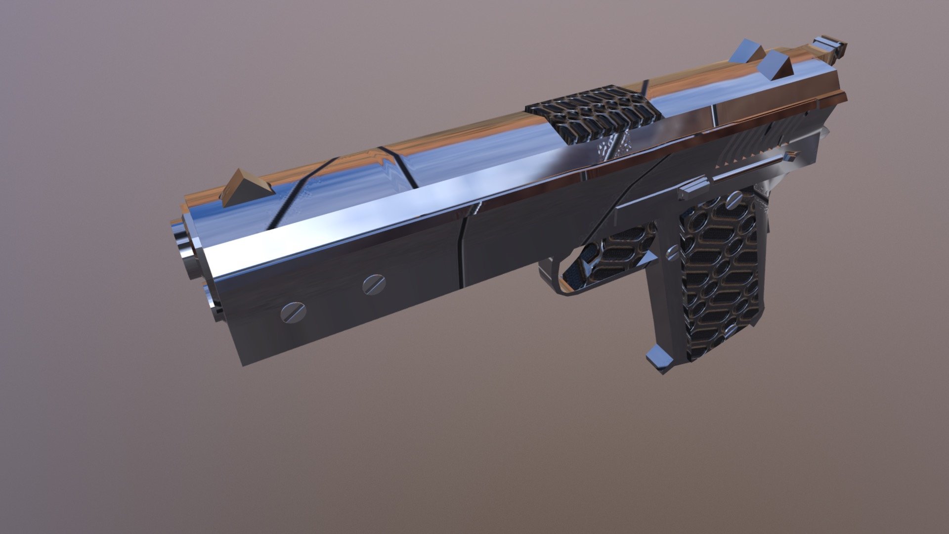 ChromeGun - 3D model by raadbadr [a084297] - Sketchfab