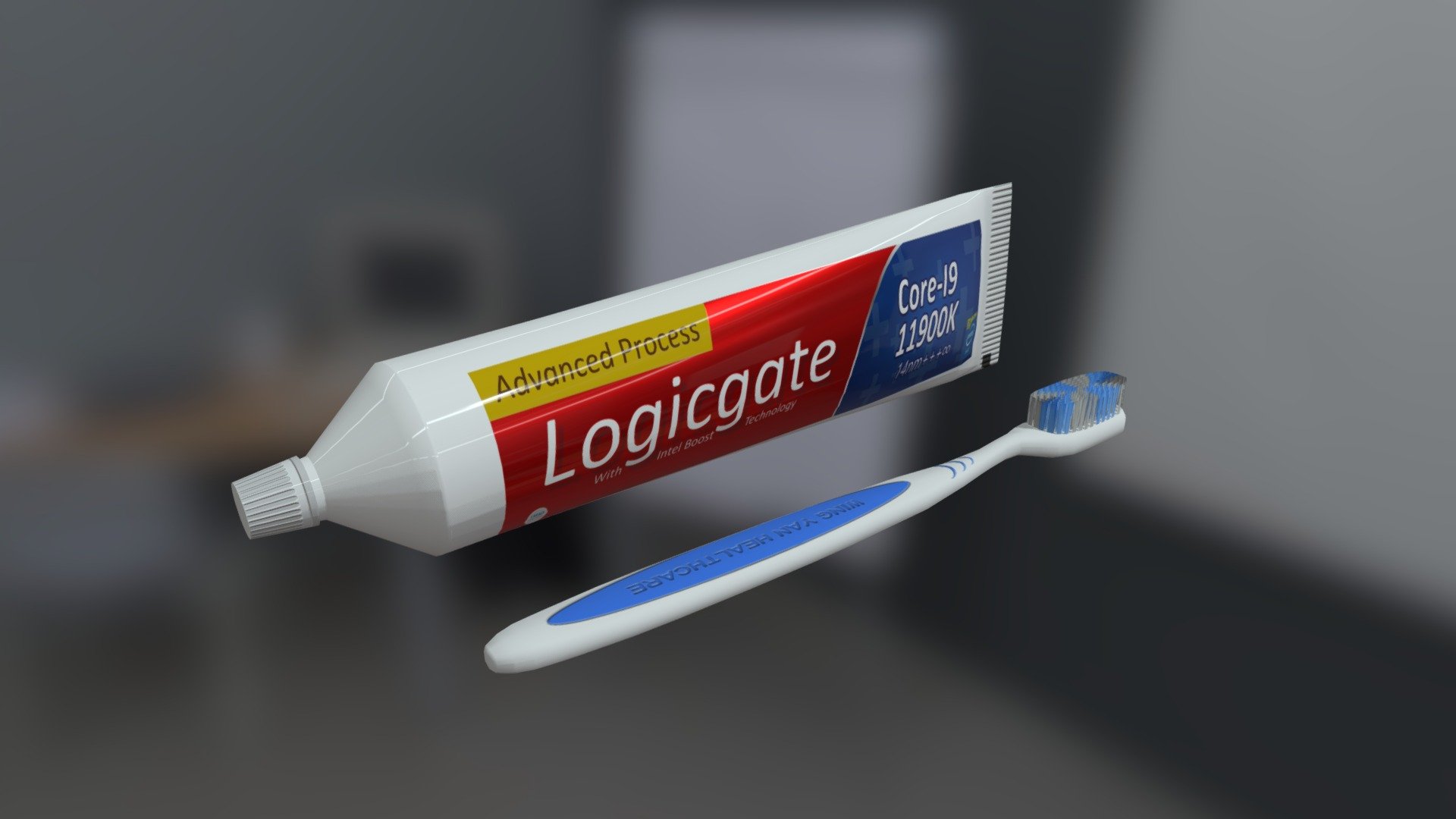 Intel 14nm Toothpaste - 3D model by alexanderutoga [a0859ce] - Sketchfab