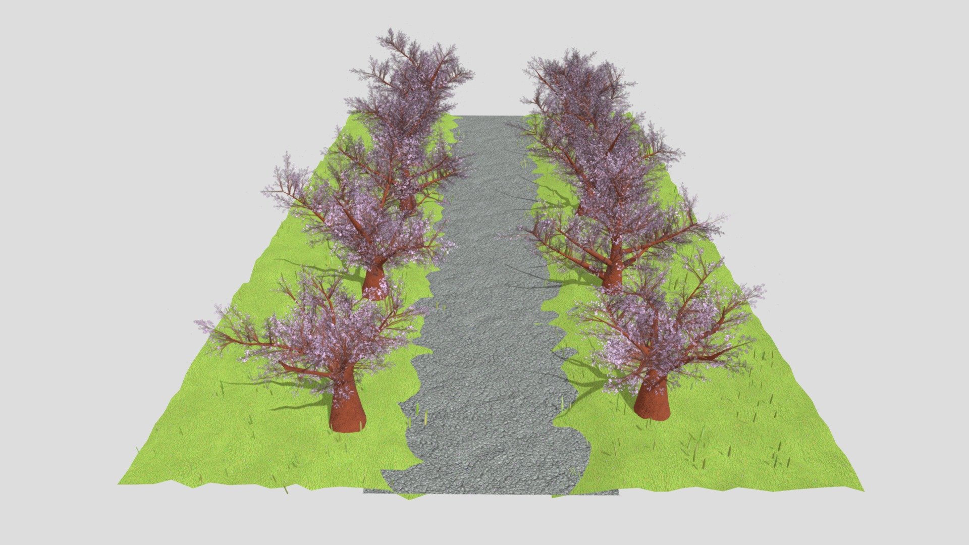 road of cherry trees - 3D model by DiO2022 (@timeage.staff6.production ...