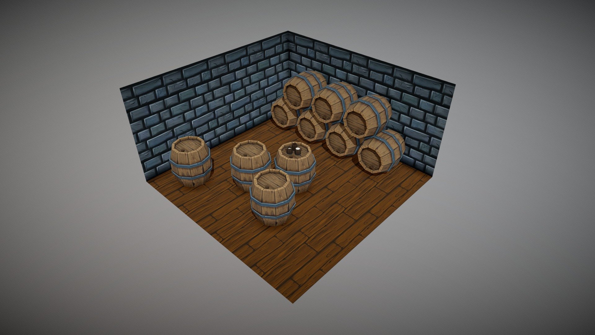 Barrel Scene - 3D model by RobertFont [a08669a] - Sketchfab