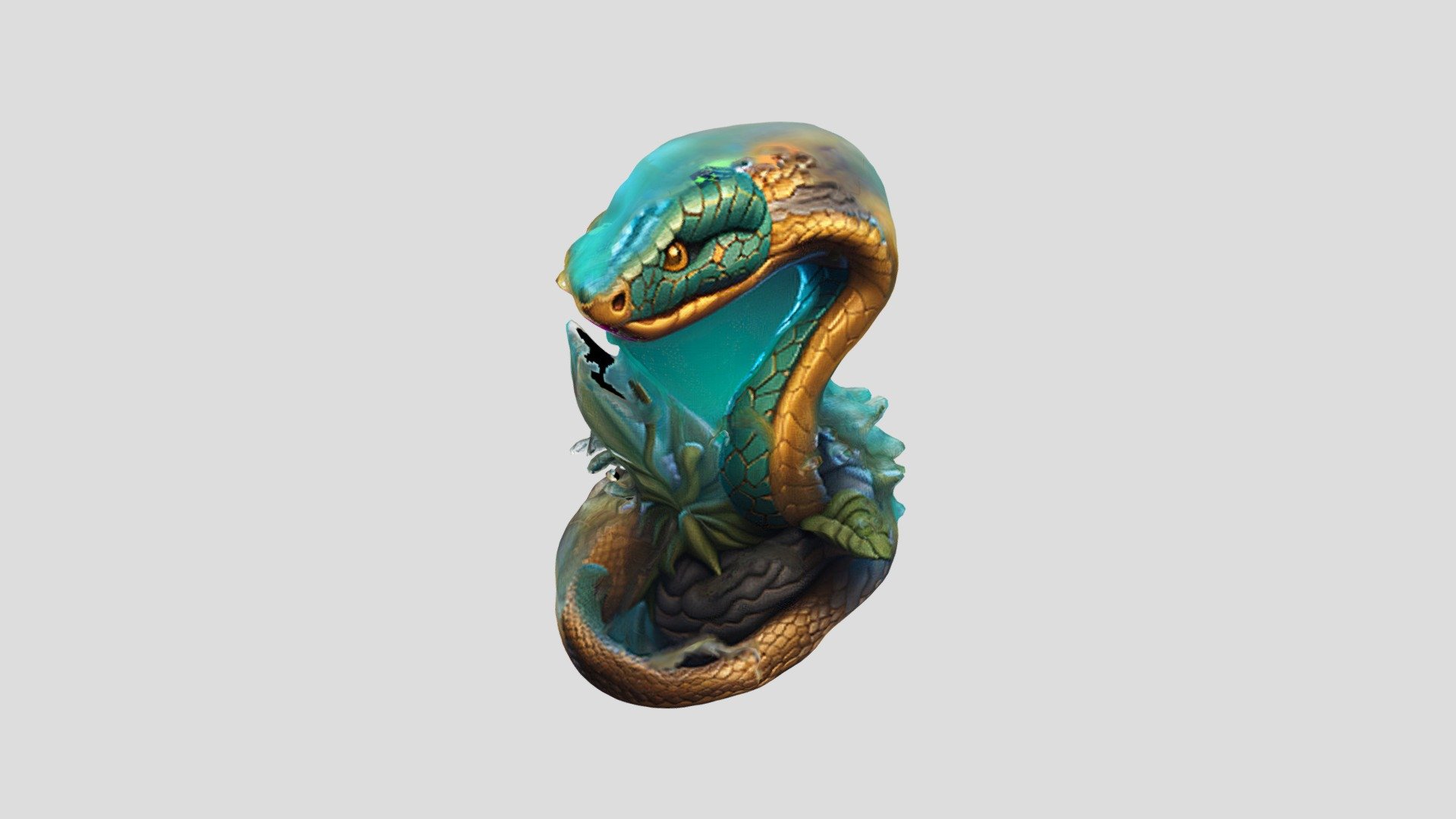 Green and Gold Snake Statue A green and gold - Download Free 3D model ...