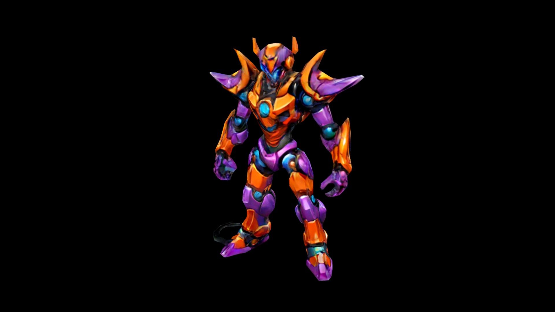 Red and Purple Robotic Fighting Robot - Download Free 3D model by ...
