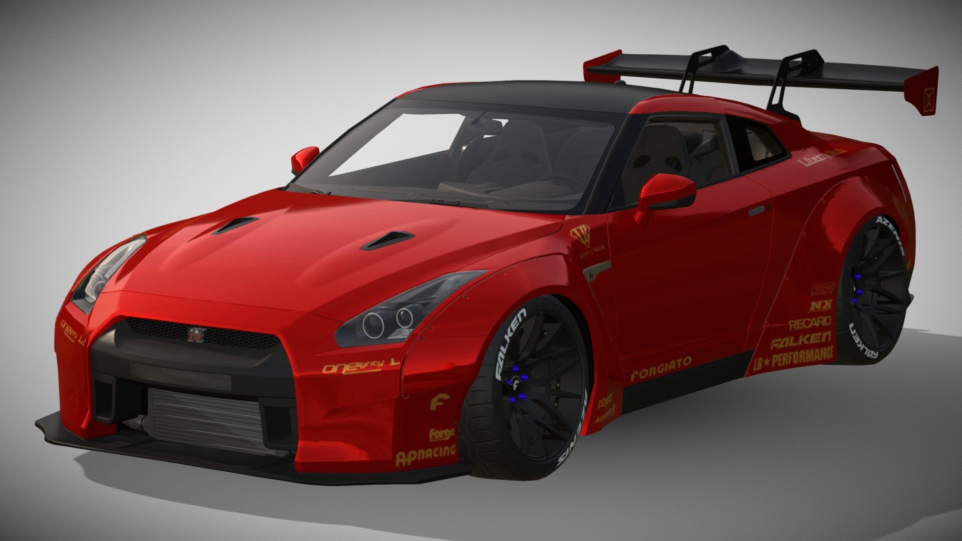 2015 LB★ WORKS Nissan GT-R R35 Ver.1 Wing - Download Free 3D model by ...