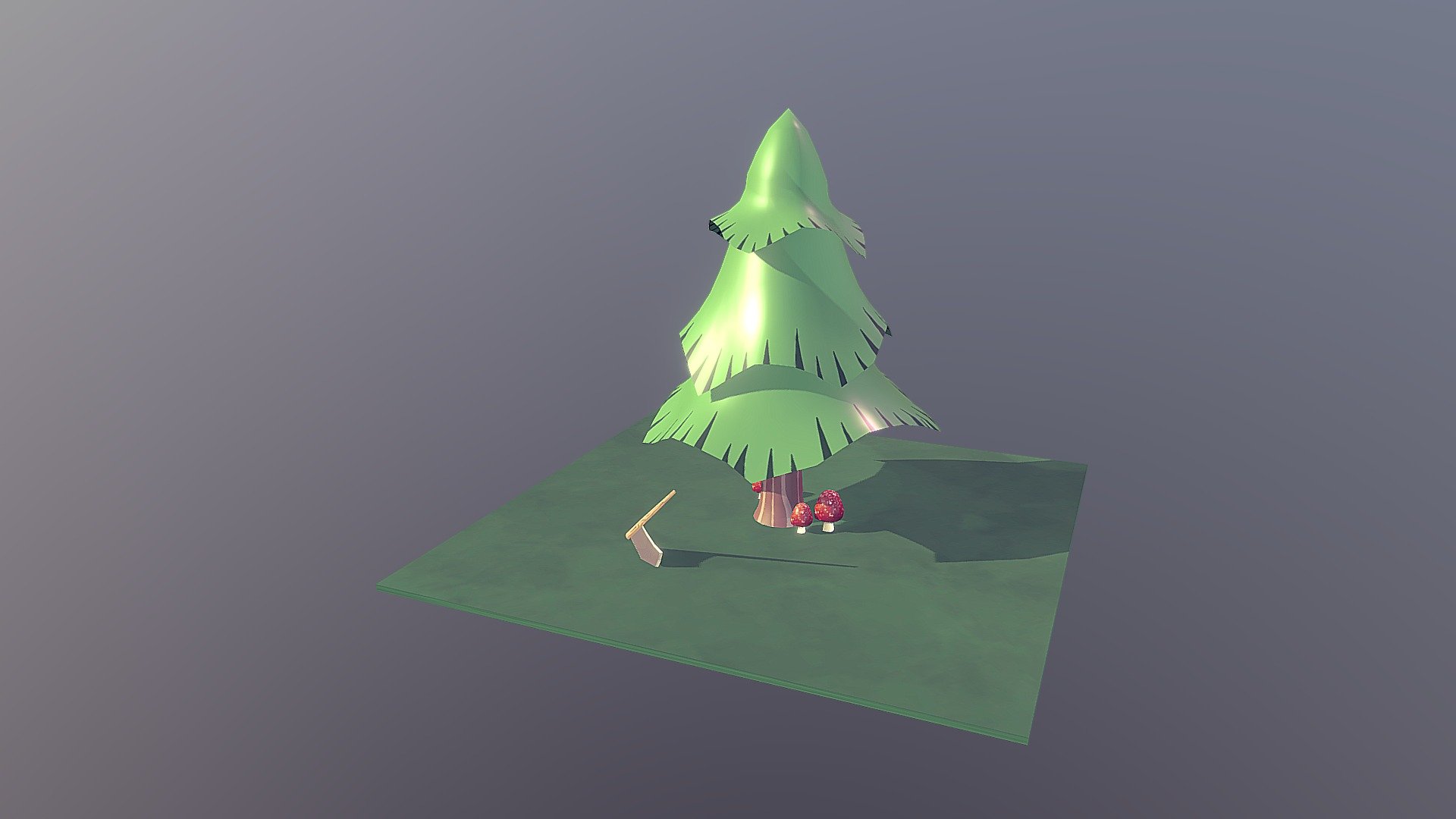 Tree and Axe - 3D model by lindsay_jurcina [a0b69c8] - Sketchfab