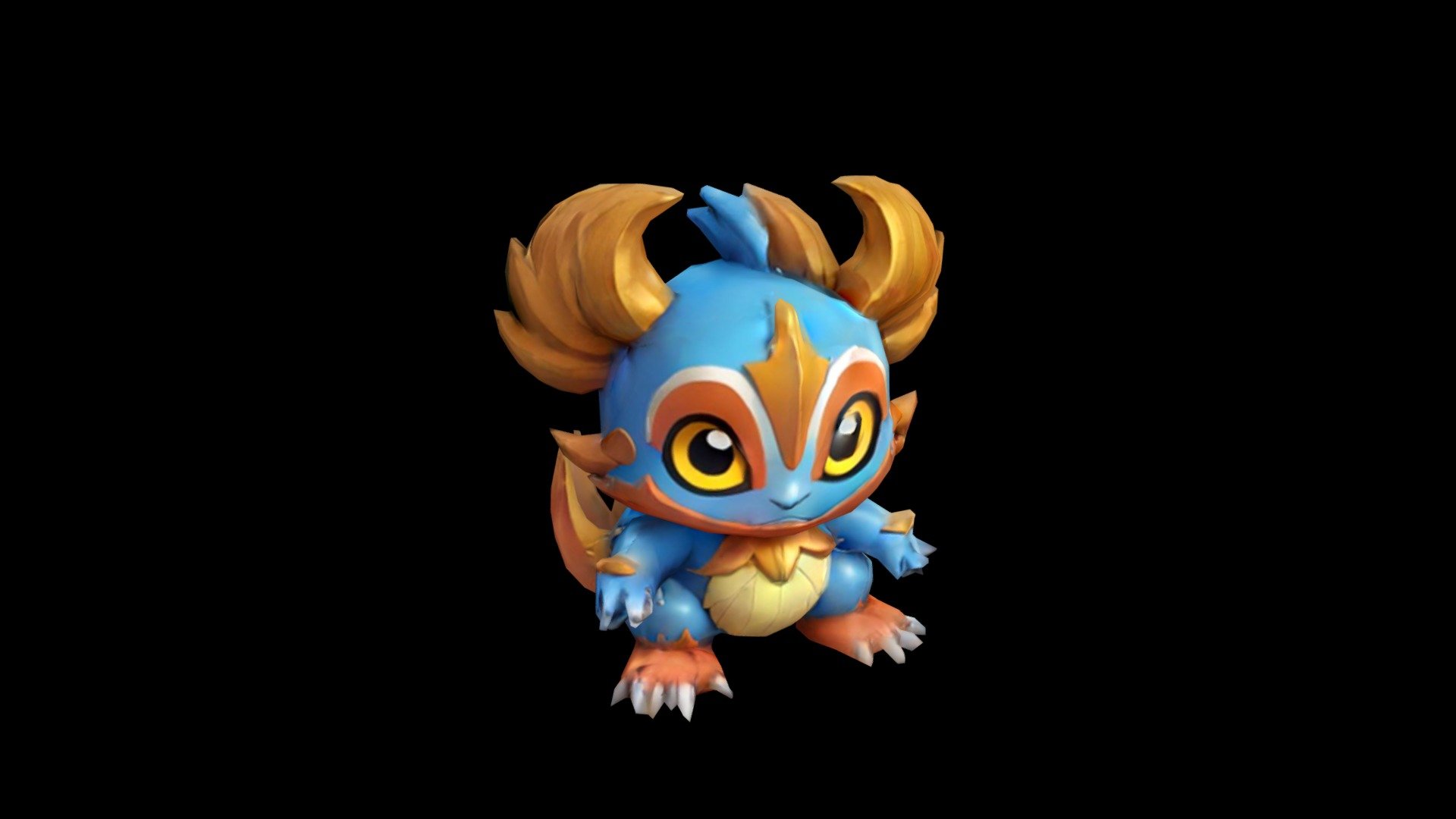 Electric Blue Winged Car Character Cartoon Gestu - Download Free 3D ...