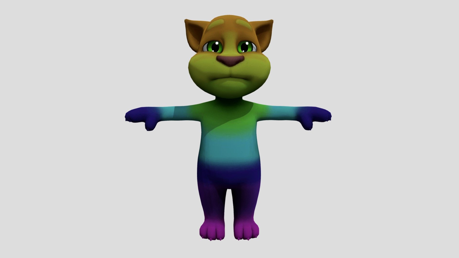 My Talking Tom 2: Tom Adult Rainbow Fur - Download Free 3D model by ...