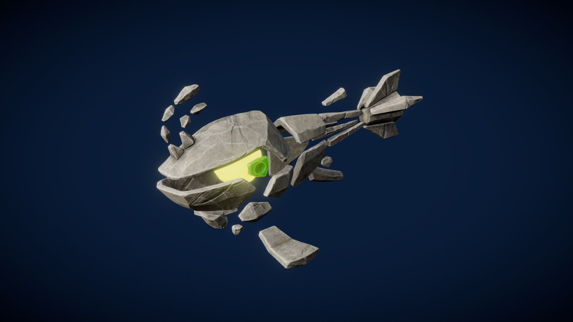 Middle Stone Fish - 3D model by Artur Jones (@arturjones) [a0be285 ...