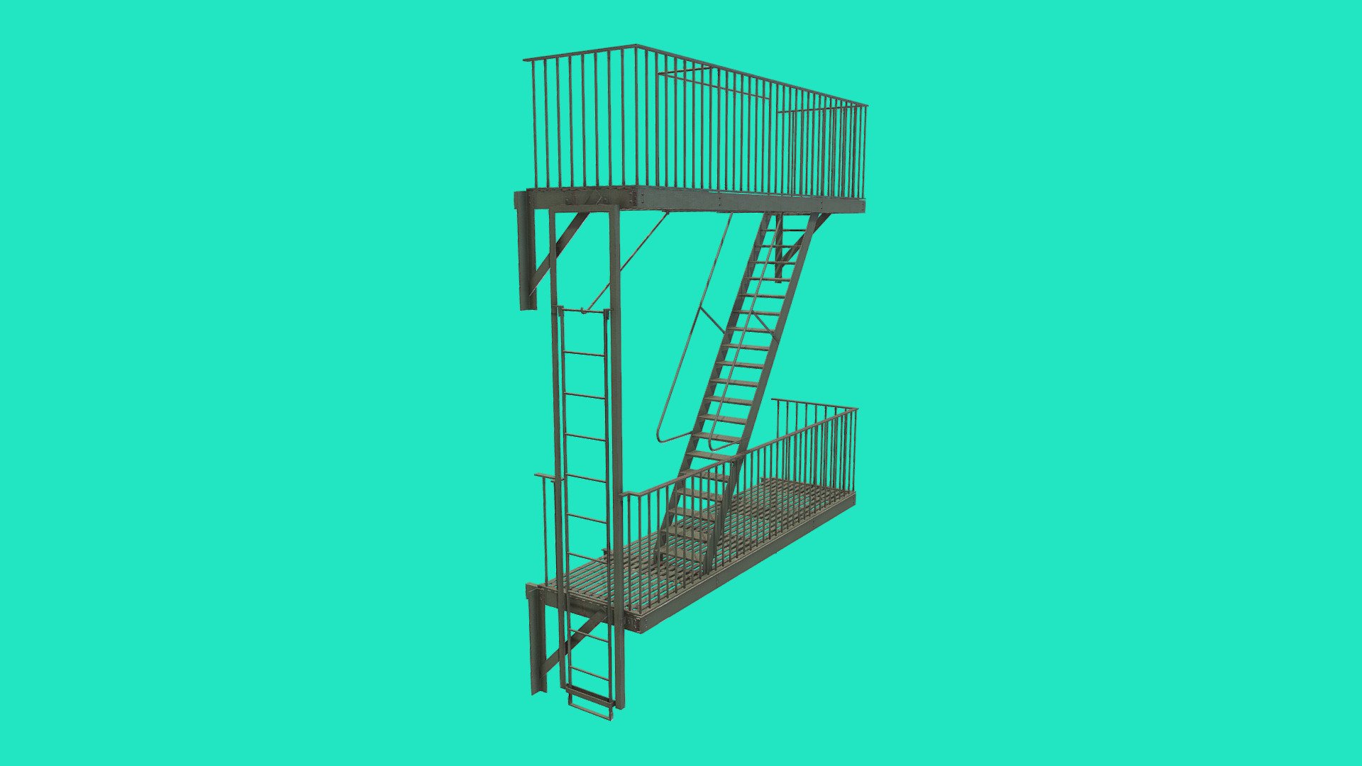 Fire Escape - Ready to Unity HDRP - Buy Royalty Free 3D model by ...