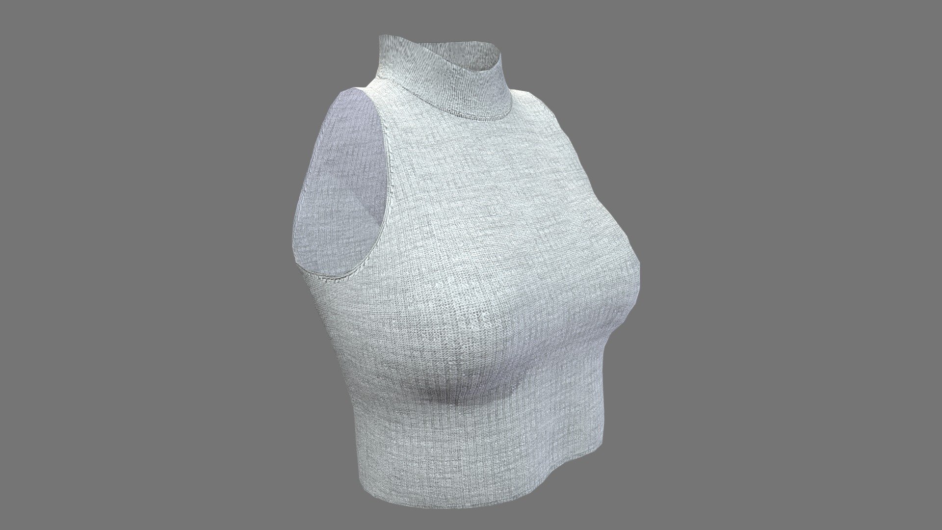 Sleevless Knit Crop Female Tank Top - Buy Royalty Free 3D model by 3dia ...