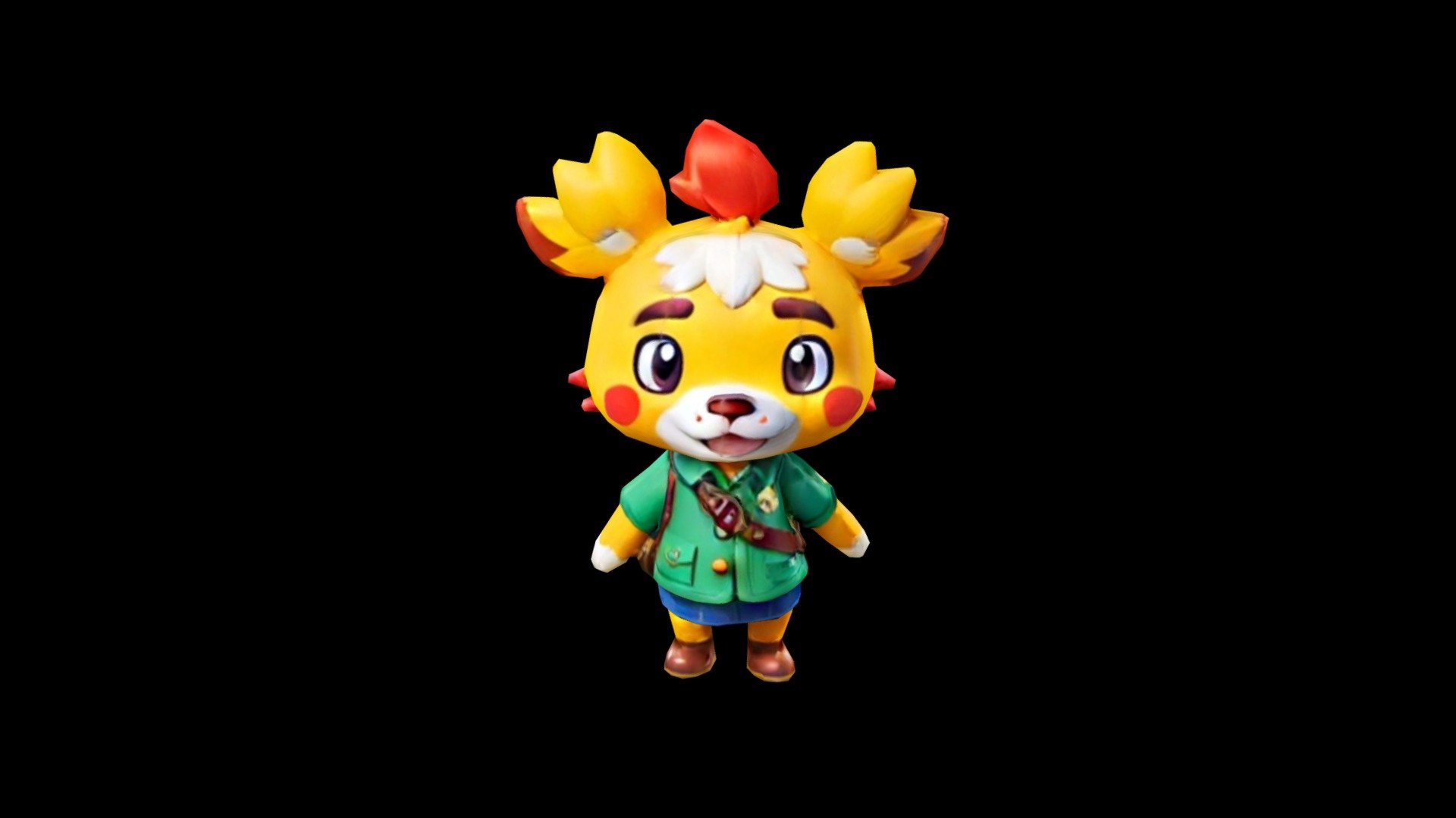 A character from Animal Crossing, a yellow deer - Download Free 3D ...