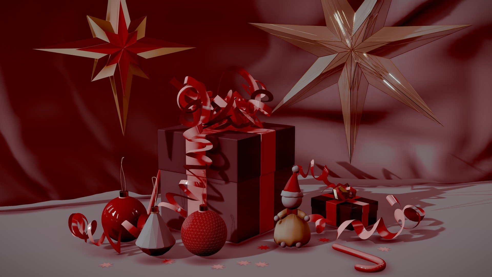 christmas gift box / decorations asset bundle - Buy Royalty Free 3D ...