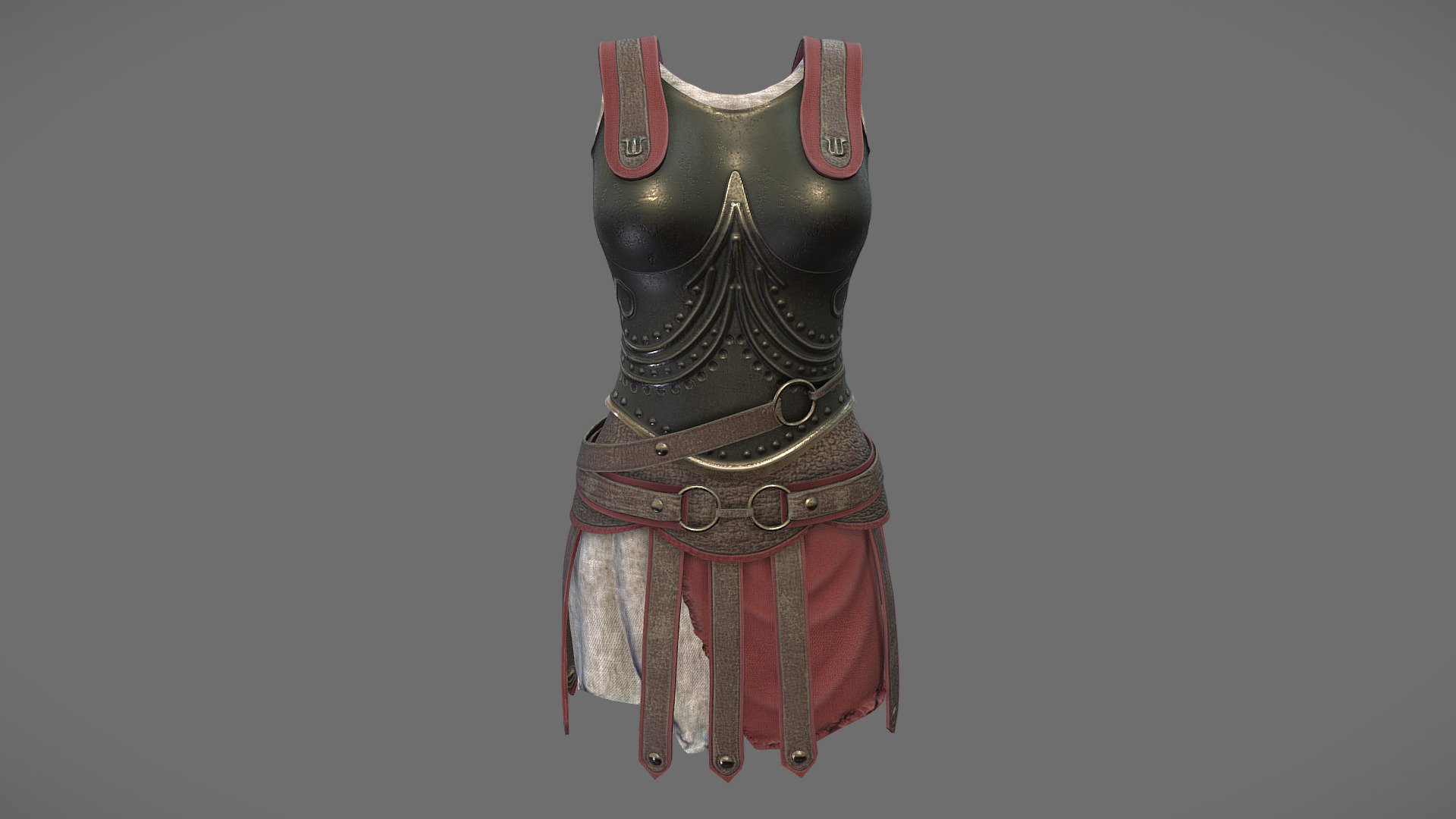 Female Roman Commander Warrior Dress - Buy Royalty Free 3D model by ...