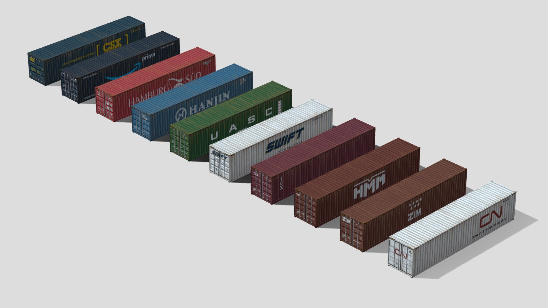 40ft Containers - Buy Royalty Free 3D model by Nostrix [a0deb18 ...
