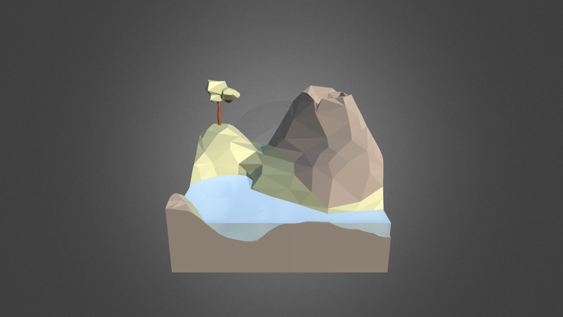 Low poly landscape with volcano - Download Free 3D model by DevinBrown ...