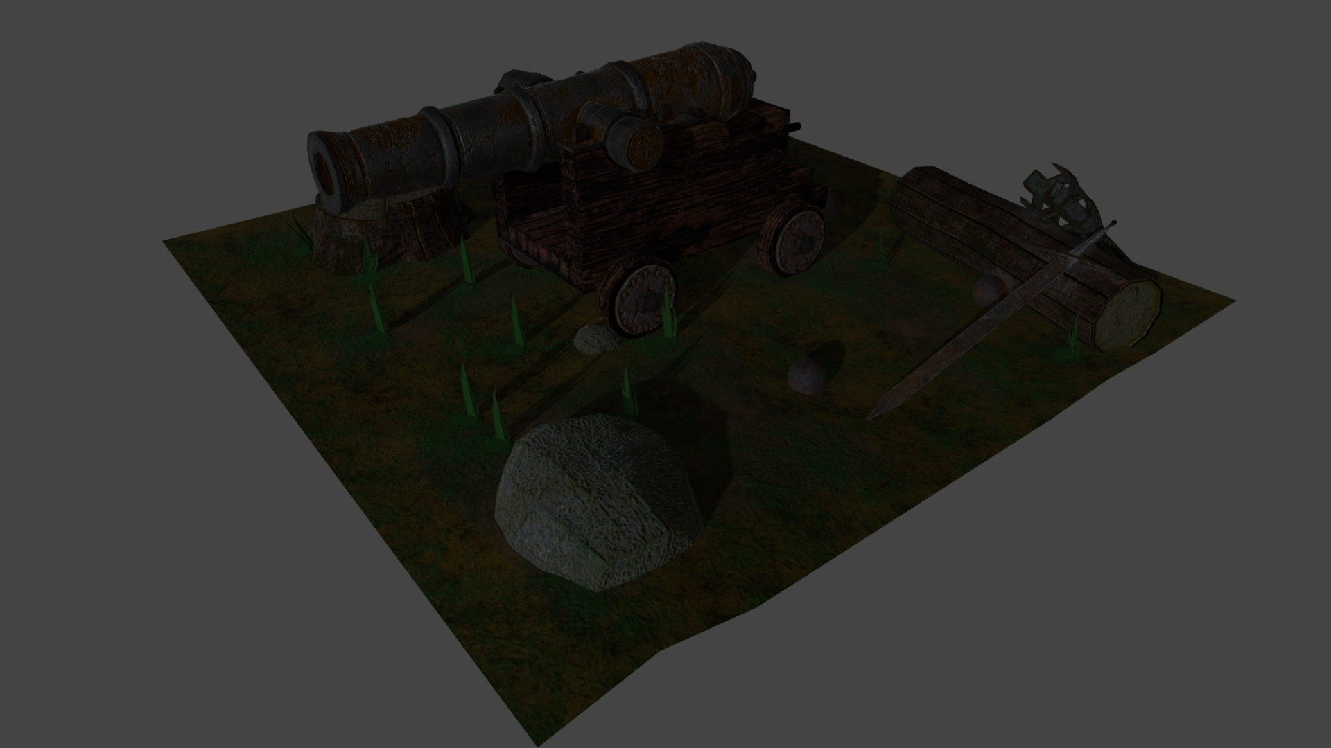 Cannon Enviornment textured - Download Free 3D model by Neeko1 [a0e89c1 ...