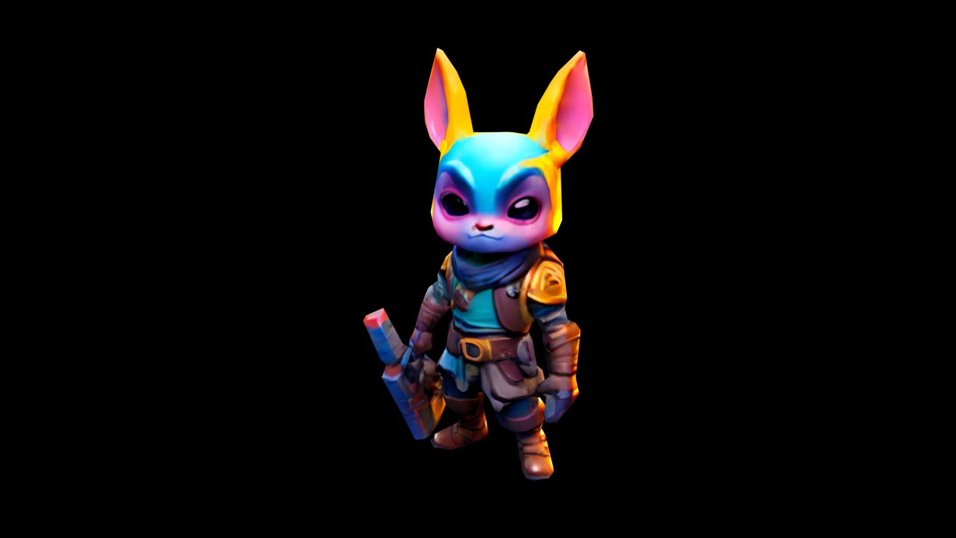 Charming rabbit warrior ready for battle - Download Free 3D model by ...