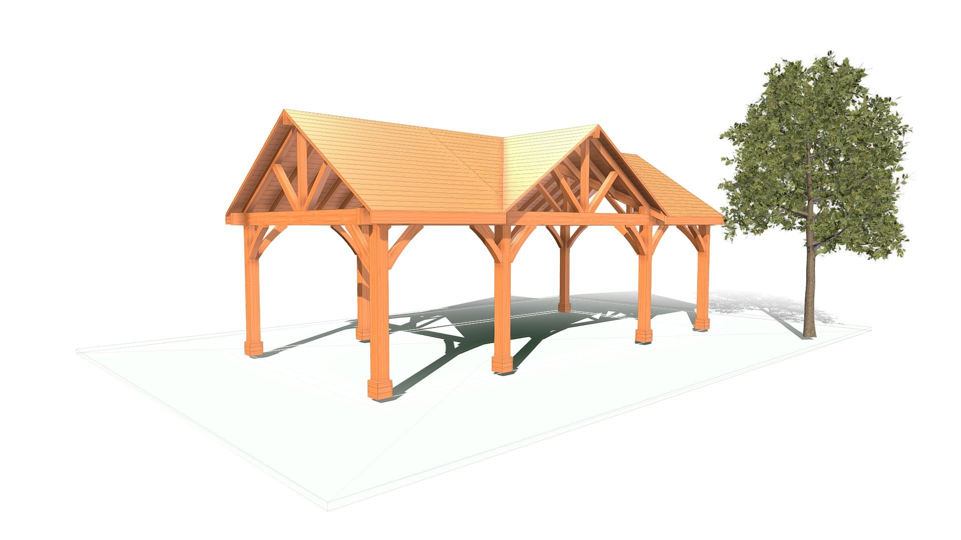 Custom 4 Gable Pavilion - 3D model by FR- Conceptual Engineering by RB ...
