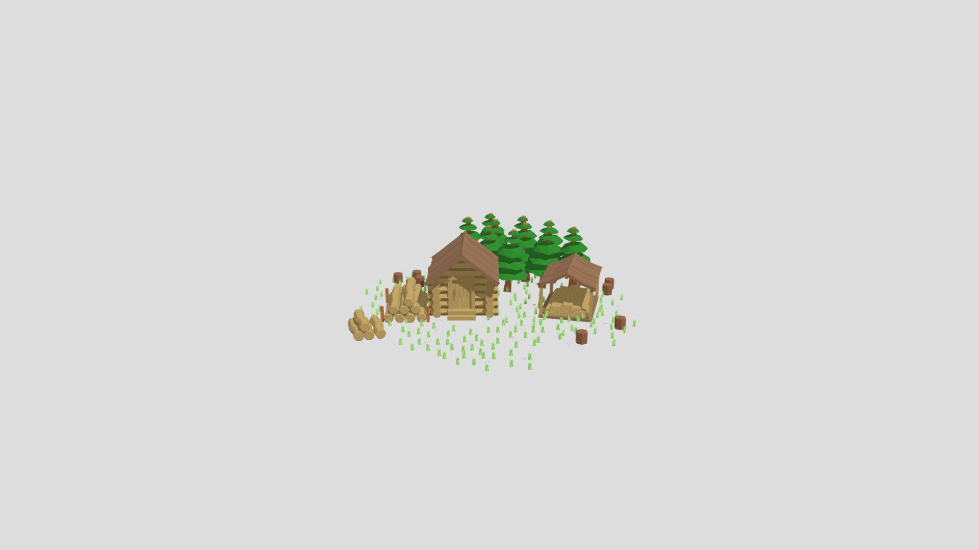 Low Poly Lumber Jack House - 3D model by J_Roberts [a0f7346] - Sketchfab
