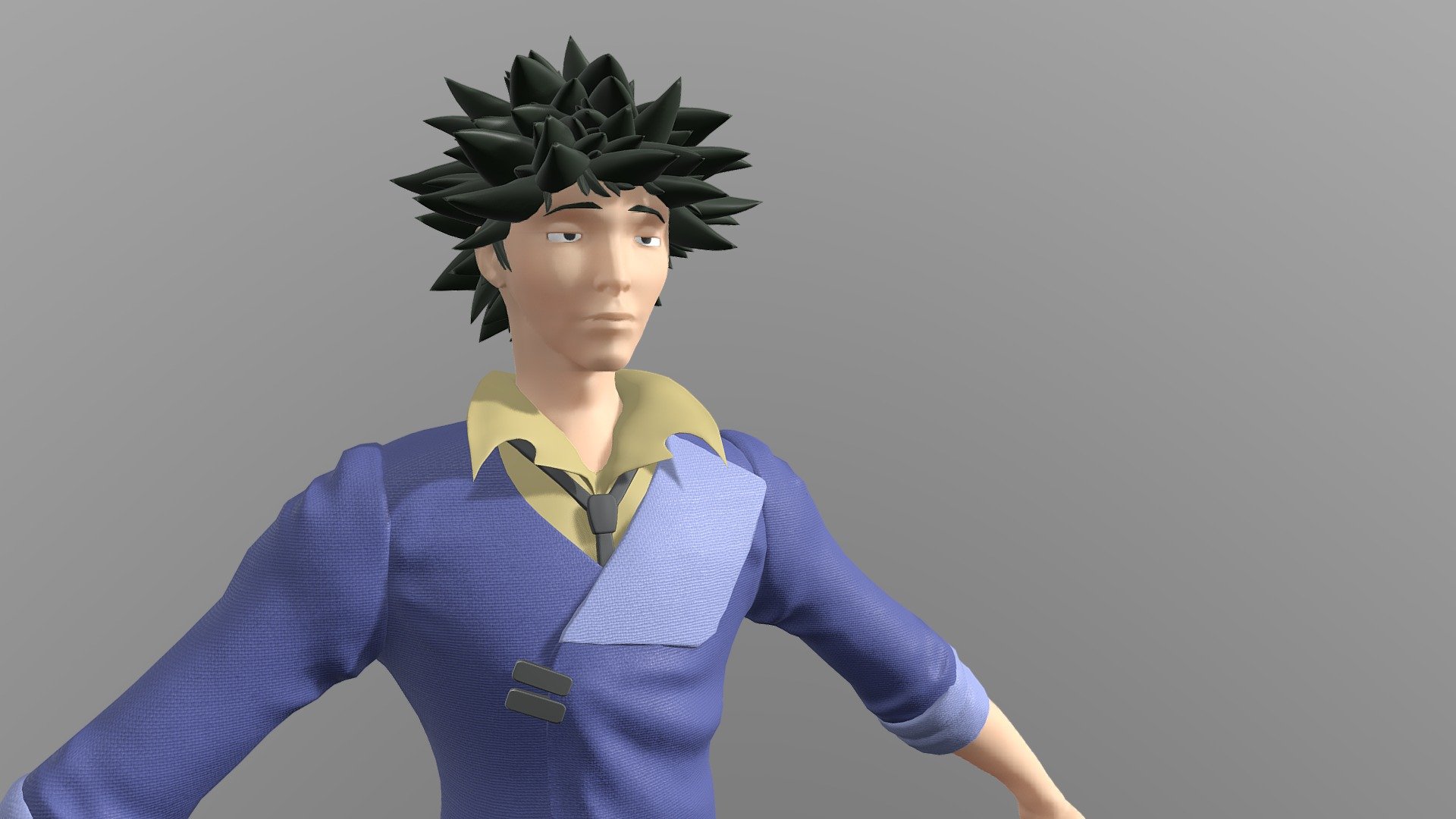Spike Spiegel game ready model - 3D model by rmmadden [a0fd918] - Sketchfab