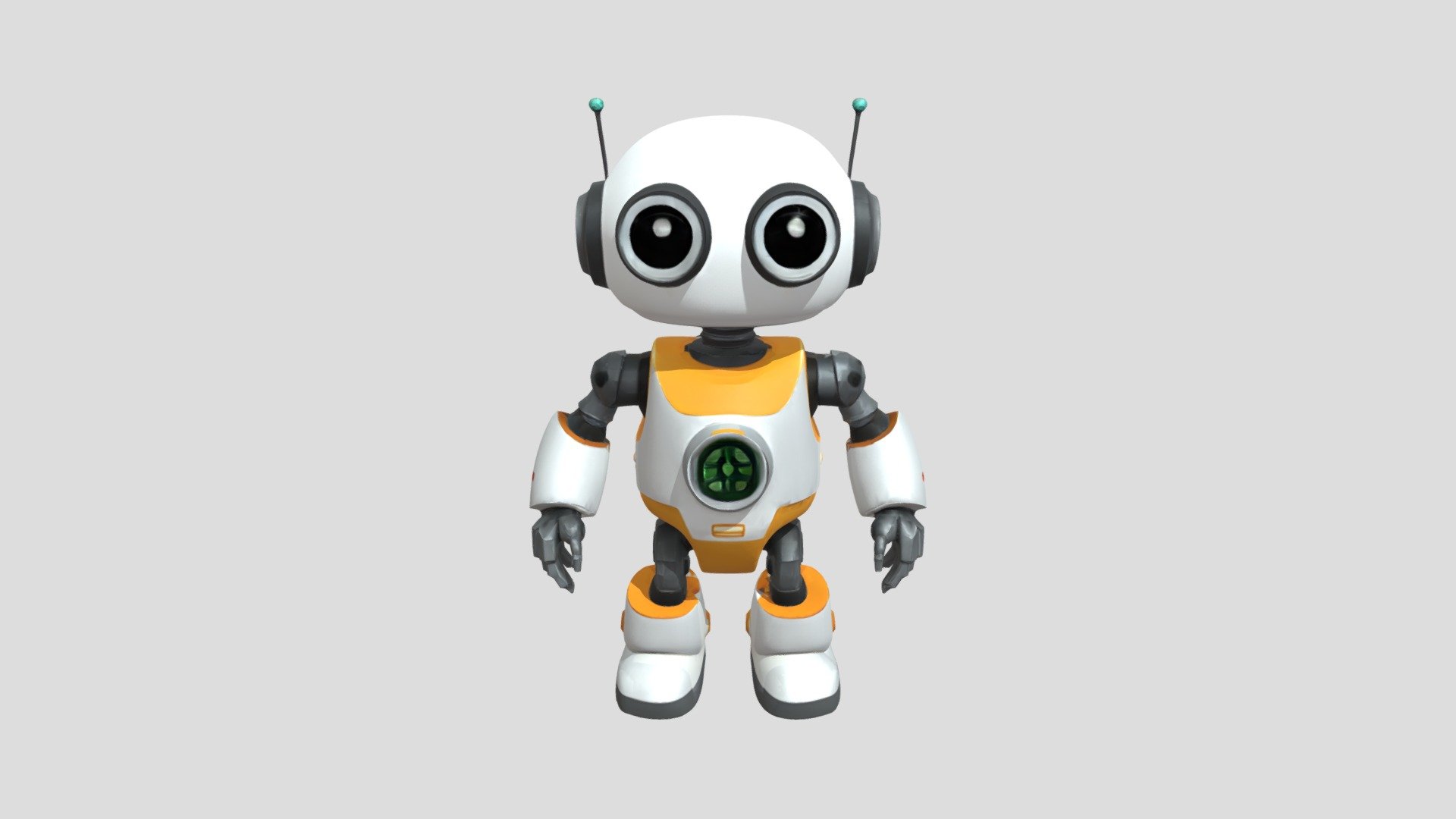 cute humanoid robot with big eyes - 3D model by aiitu šup (@gymes ...