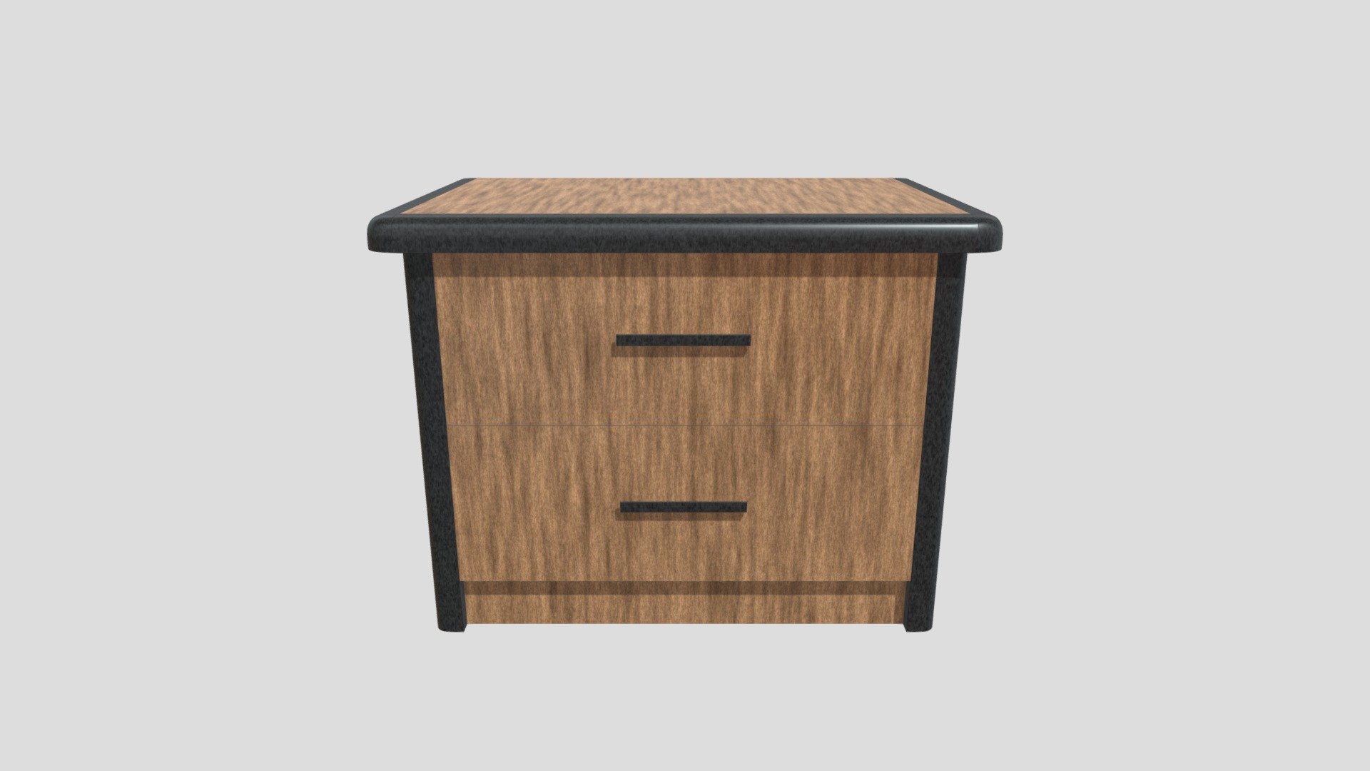 bedside table with two drawers made of wood - 3D model by tamir (@tamir ...