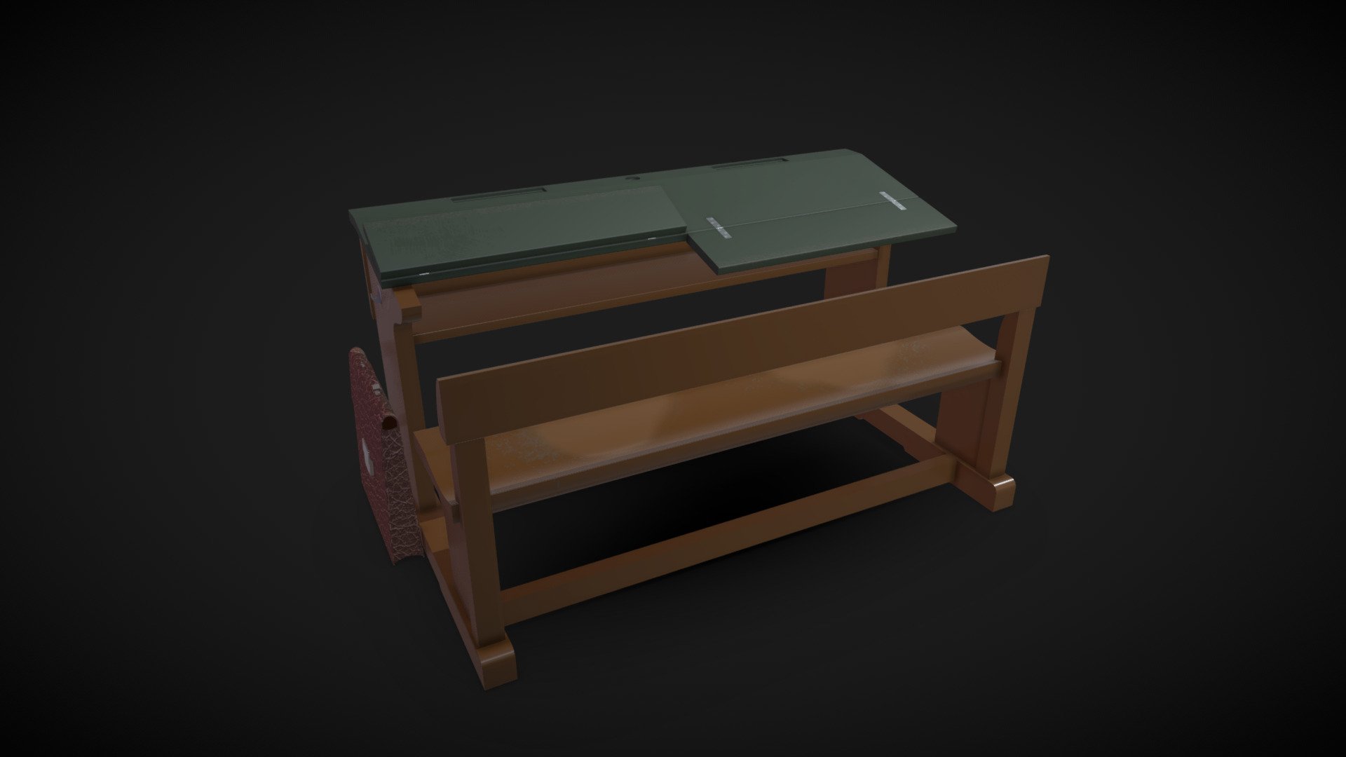 A soviet school table. Советская школьная парта. - Download Free 3D ...