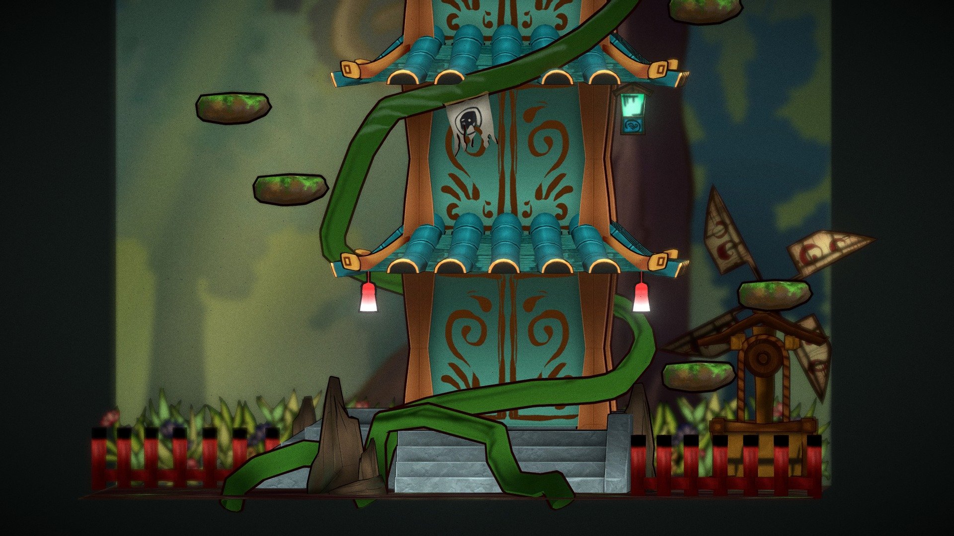 Hand-Painted Temple Shrine [Side-Scrolling Game] - Download Free 3D ...