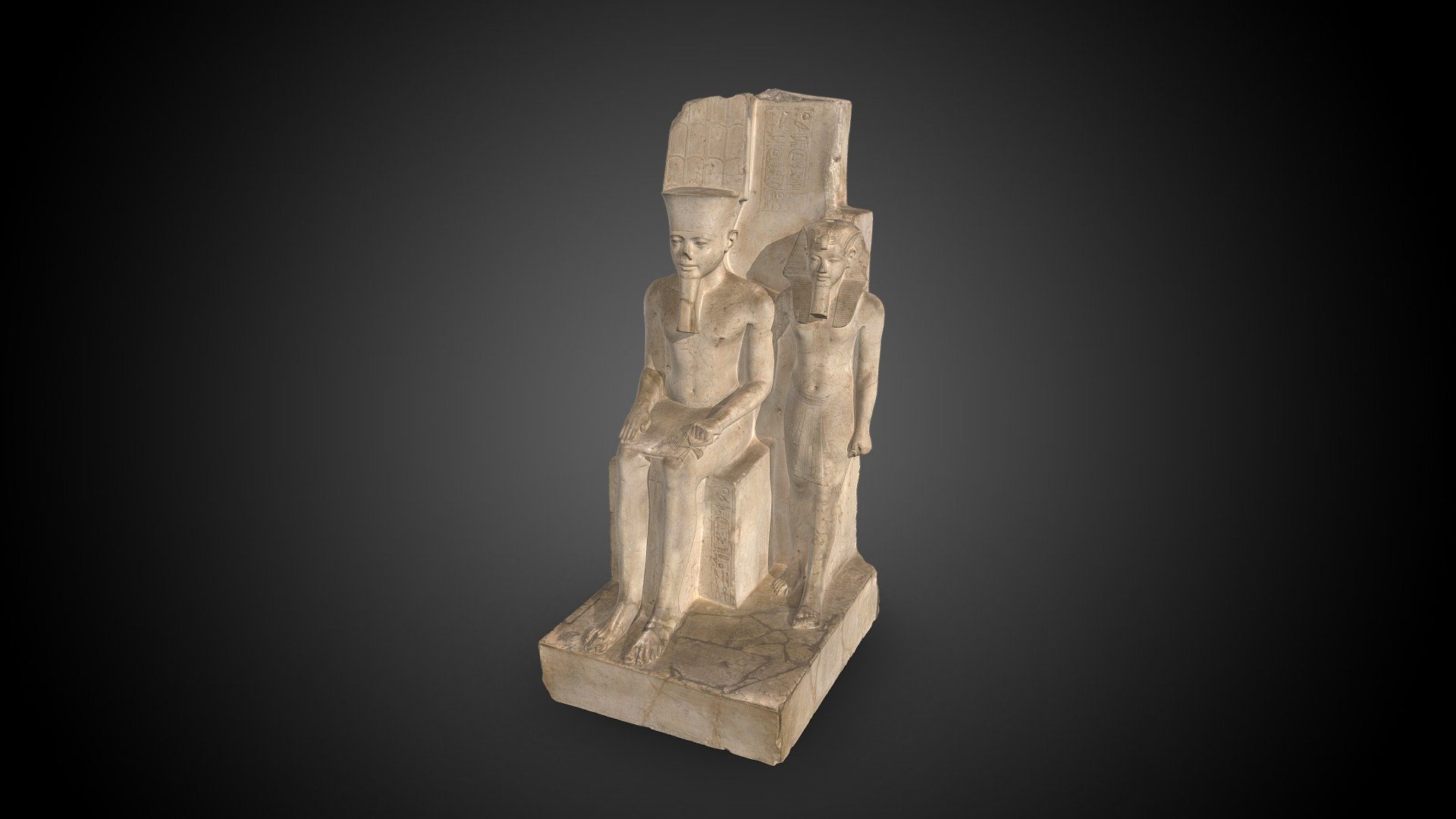 Statue of King Horemheb with the God Amun - 3D model by Museo Egizio ...