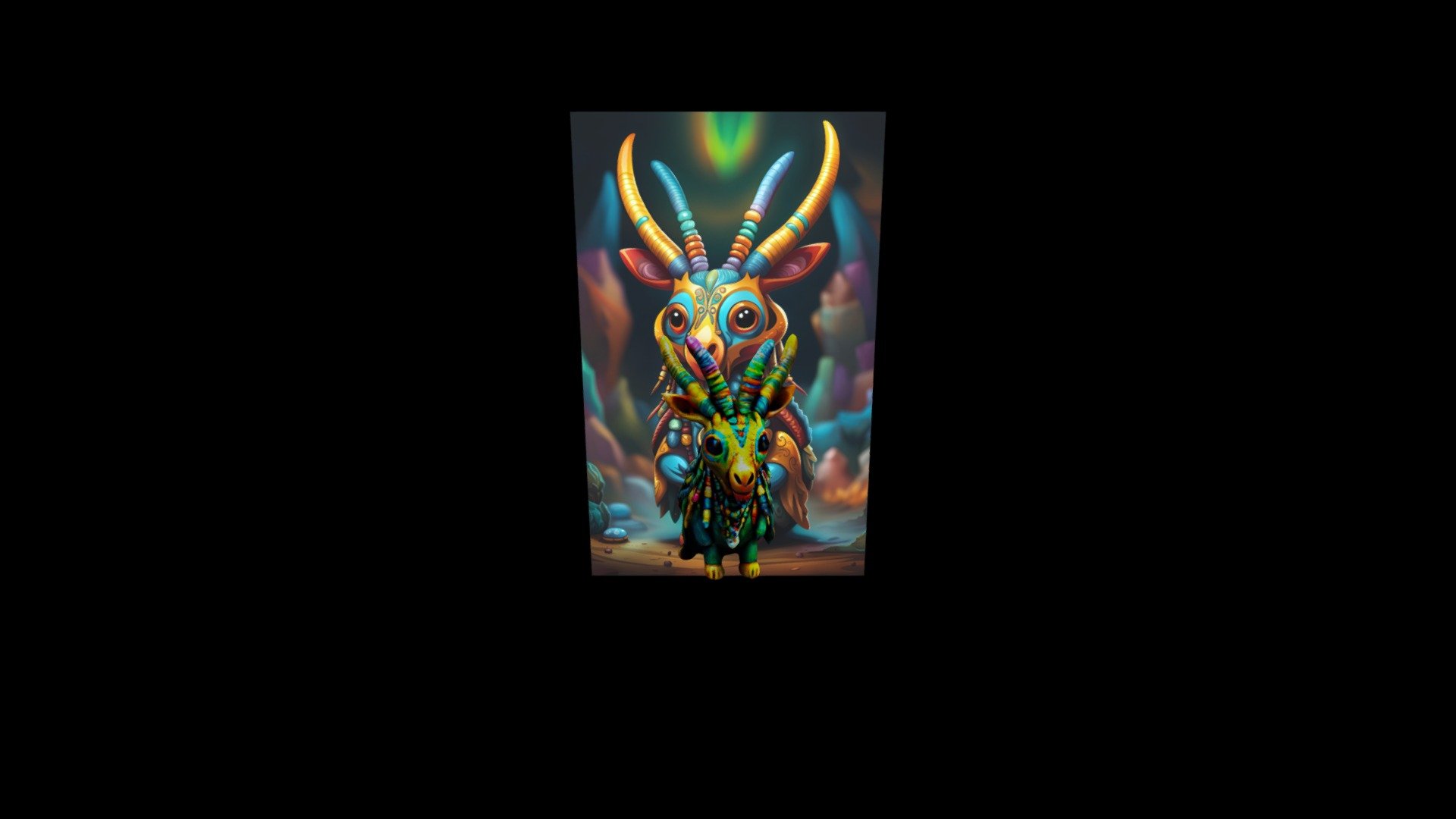 illustration of a horned animal with a colorful - Download Free 3D ...