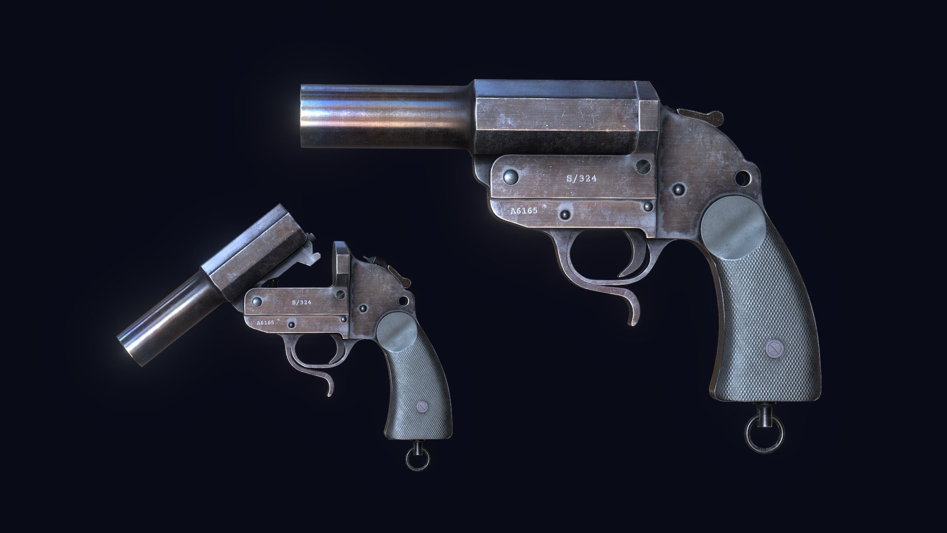 German Flare gun World War 2 (Leuchtpistole) - Buy Royalty Free 3D ...