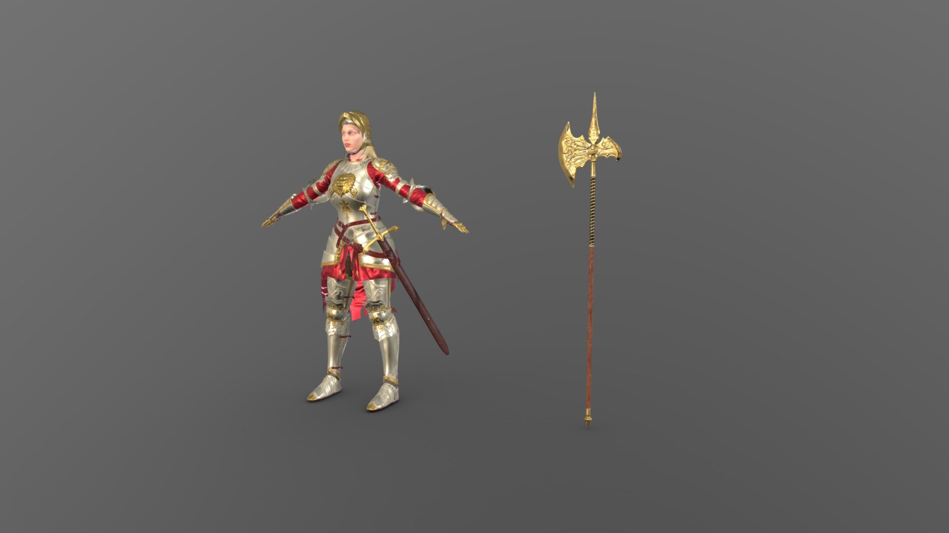 Lady Freya the knight - Download Free 3D model by Subh (@allsubh ...